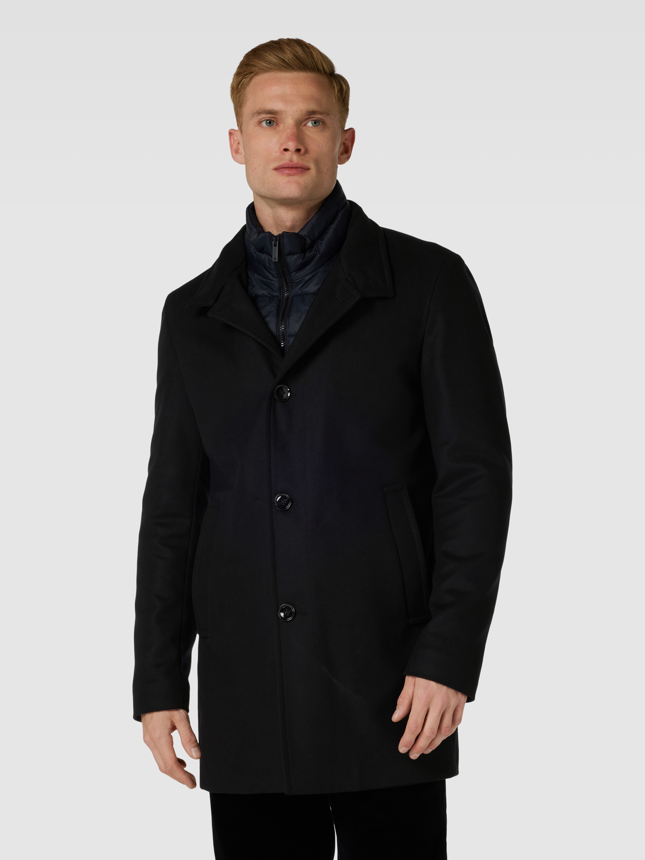 Strellson Lange jas met opstaande kraag, model 'Finlay' in zwart online ...