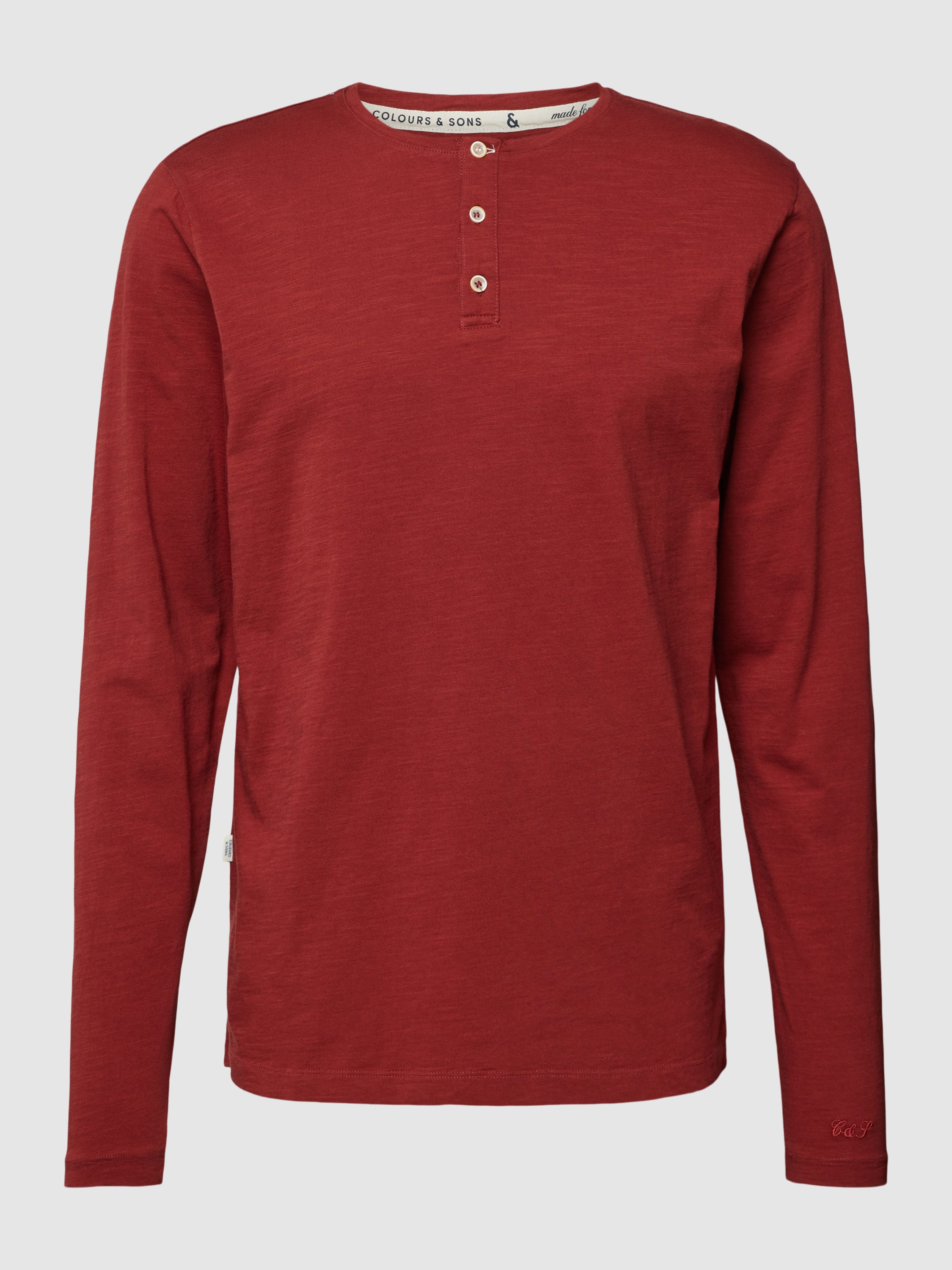Colours & Sons Longsleeve mit Label-Stitching Modell 'HENLEY ...