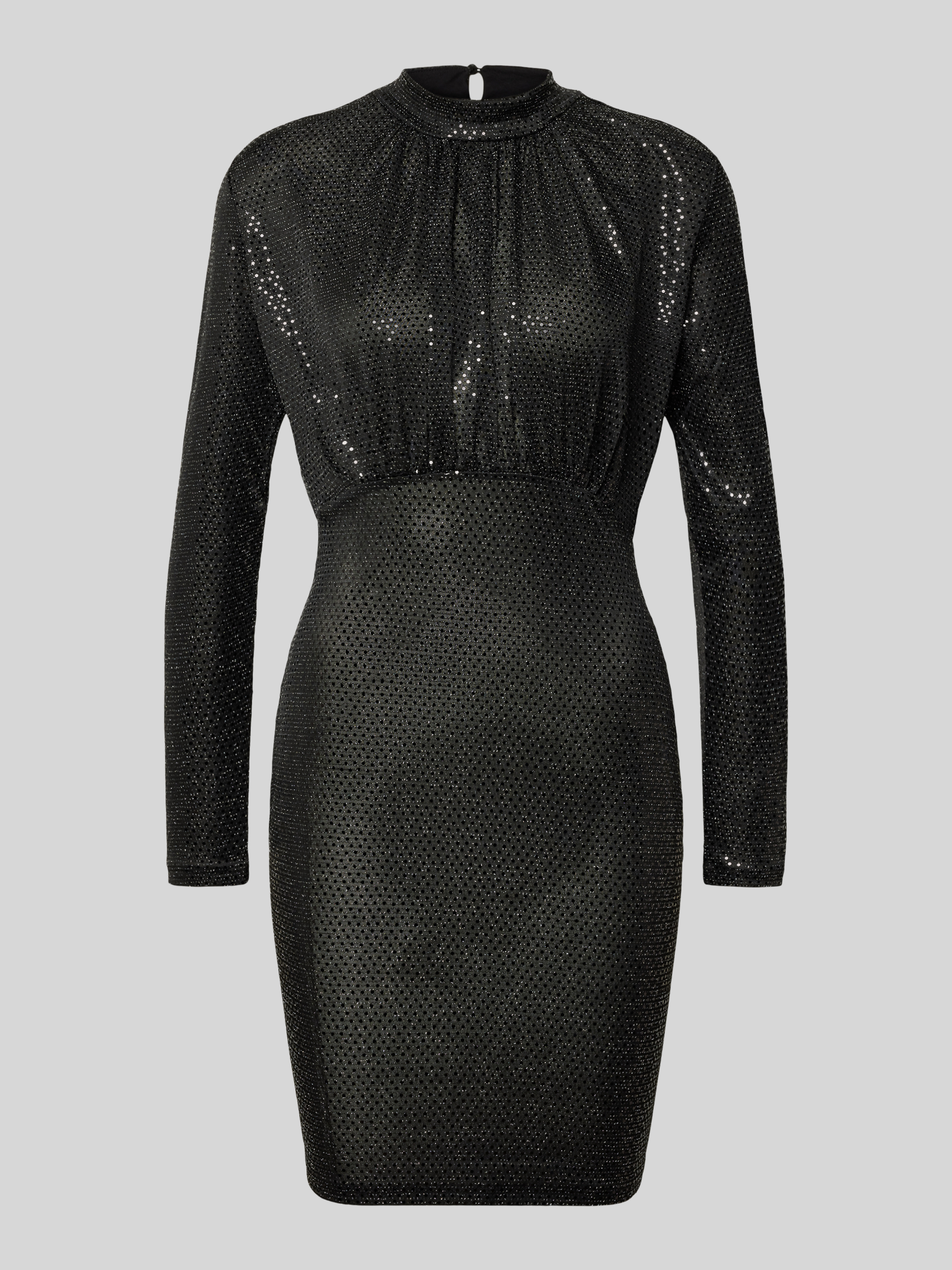 Vero Moda Figurbetones Paillettenkleid mit Schulterpolstern Modell 'EVALINE' (metallic black ...