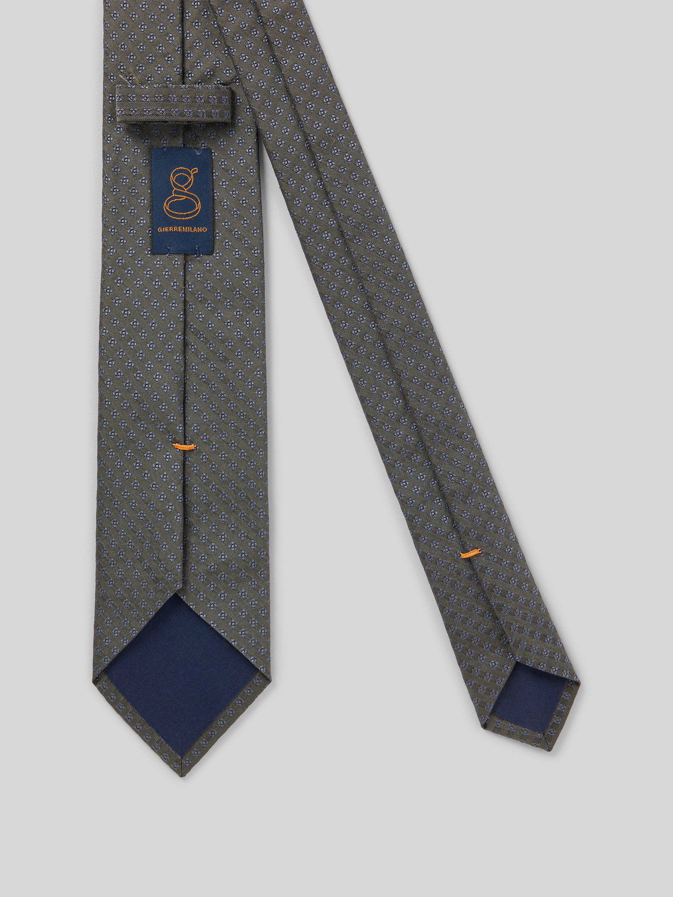 Gierremilano Stropdas van pure zijde met all-over stitching (7,5 cm) in ...