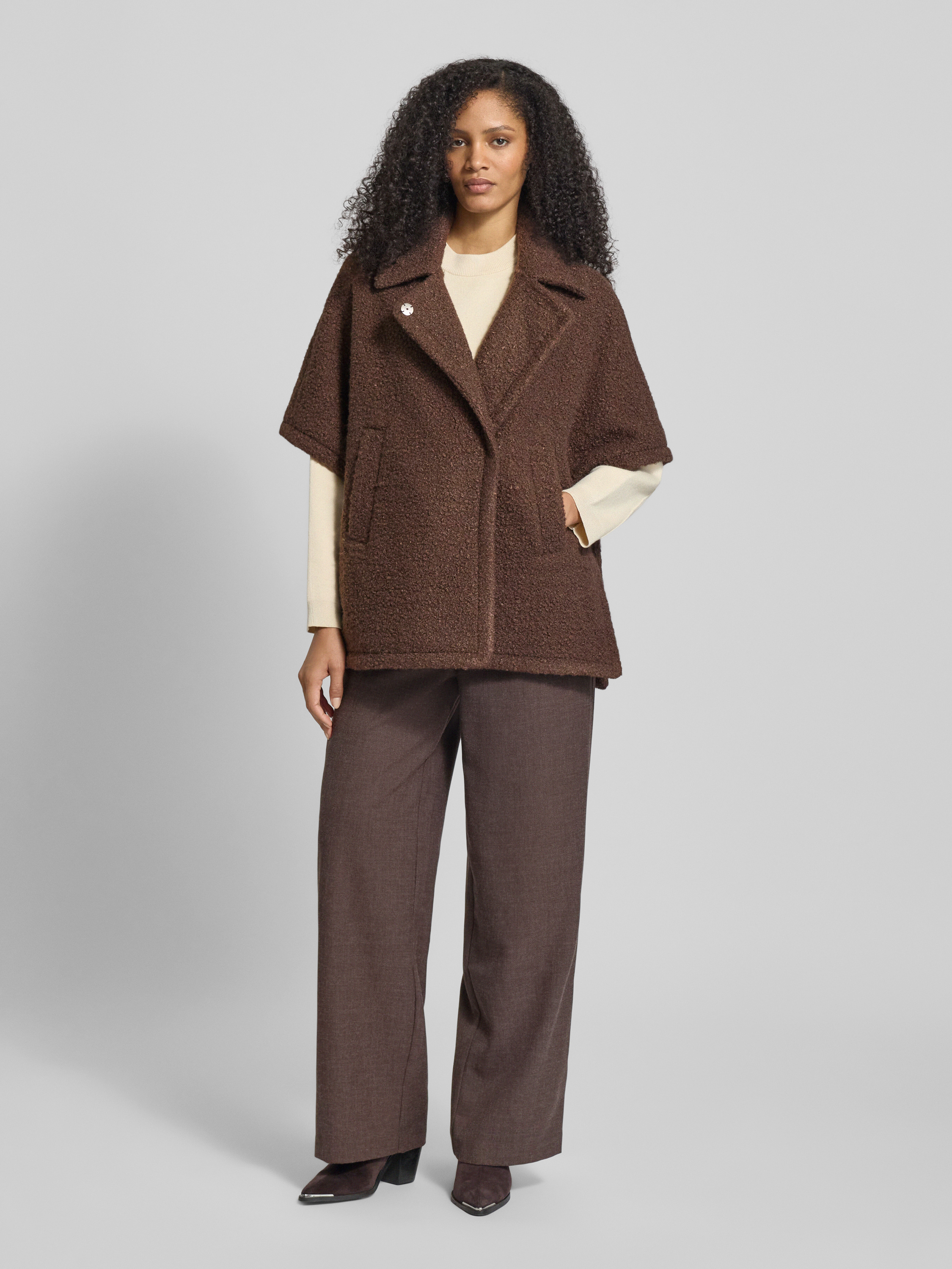Milano Italy Teddy-Jacke mit 1/2-Arm und Umlegekragen (schoko) online ...