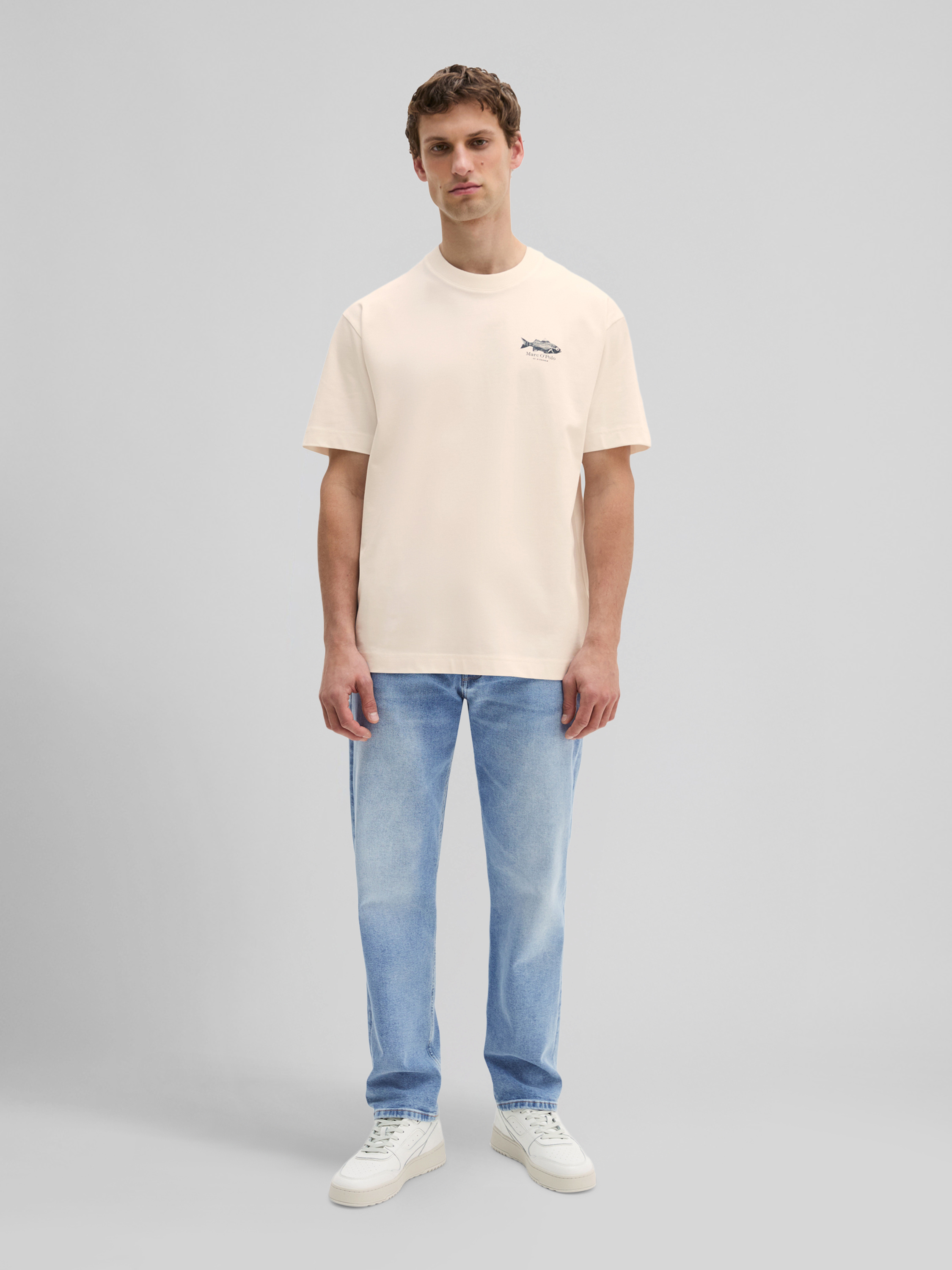 Marc O'Polo Loose Fit T-Shirt aus reiner Baumwolle mir Rücken-Print ...