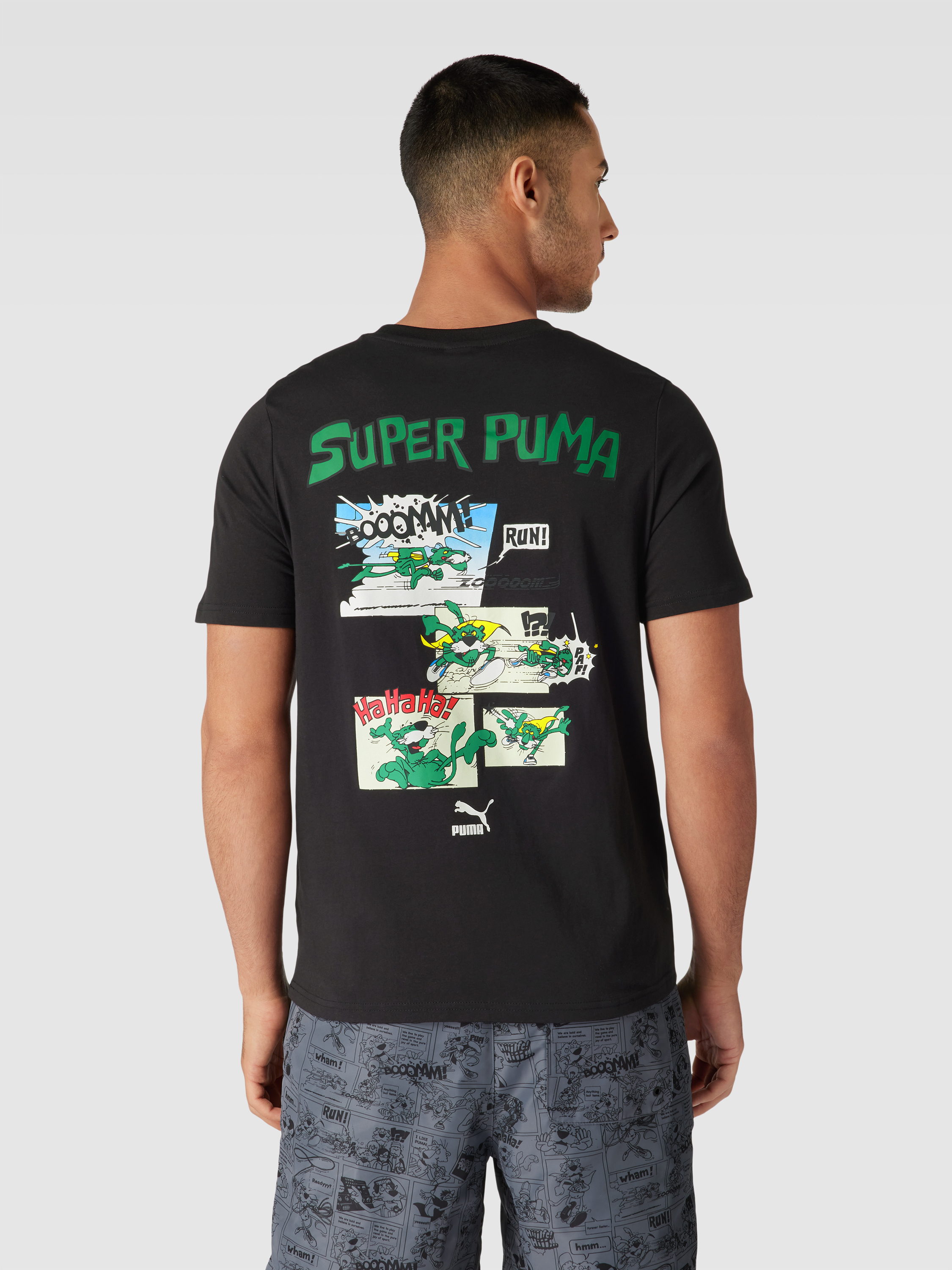 PUMA PERFORMANCE T-shirt met labelprint, model 'CLASSICS' in zwart ...