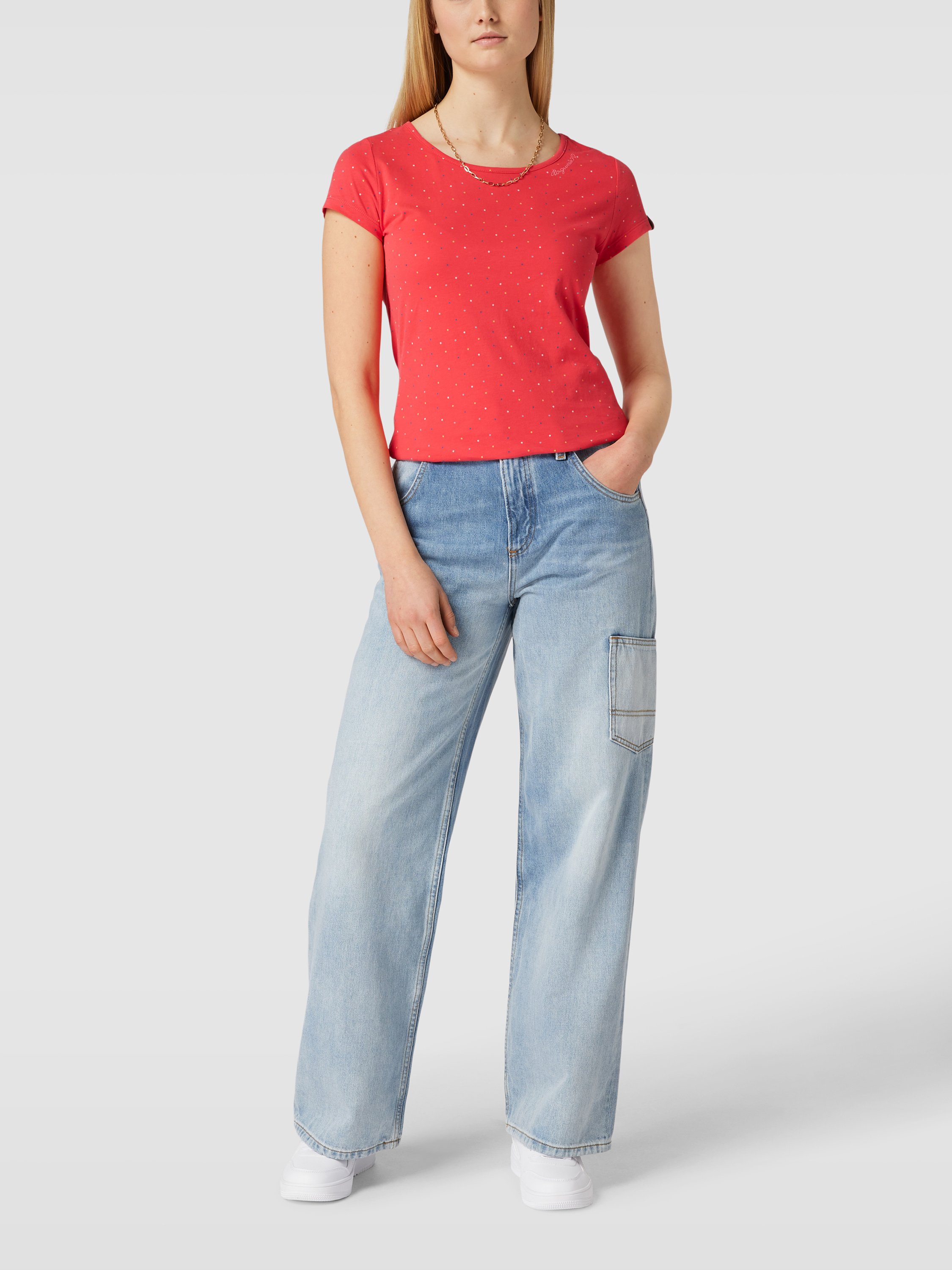 Ragwear T-Shirt mit Allover-Muster Modell 'MINTT DOTS' (rot) online kaufen