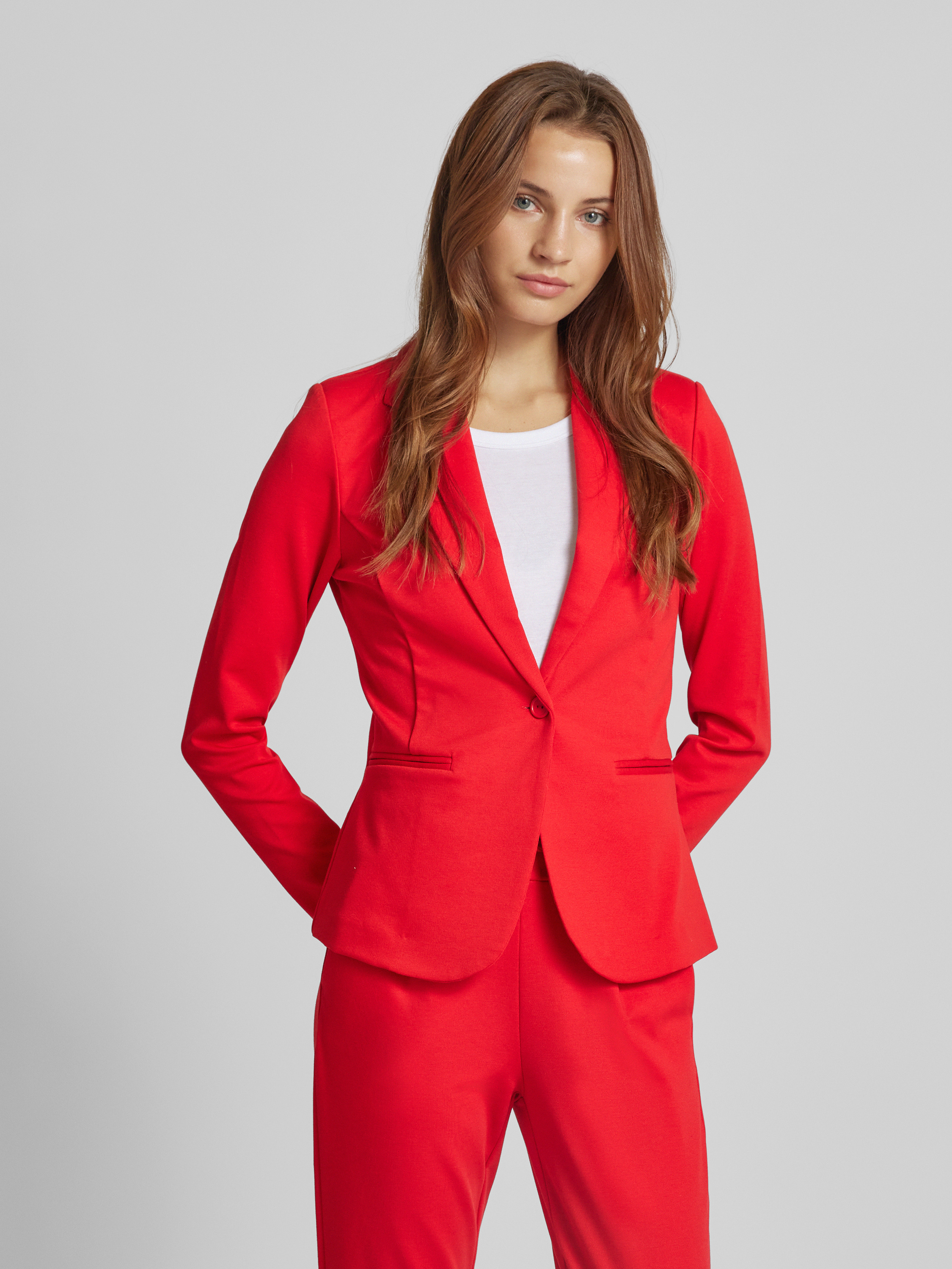 ICHI Slim Fit Blazer mit Paspeltaschen Modell 'KATE' (rot) online kaufen