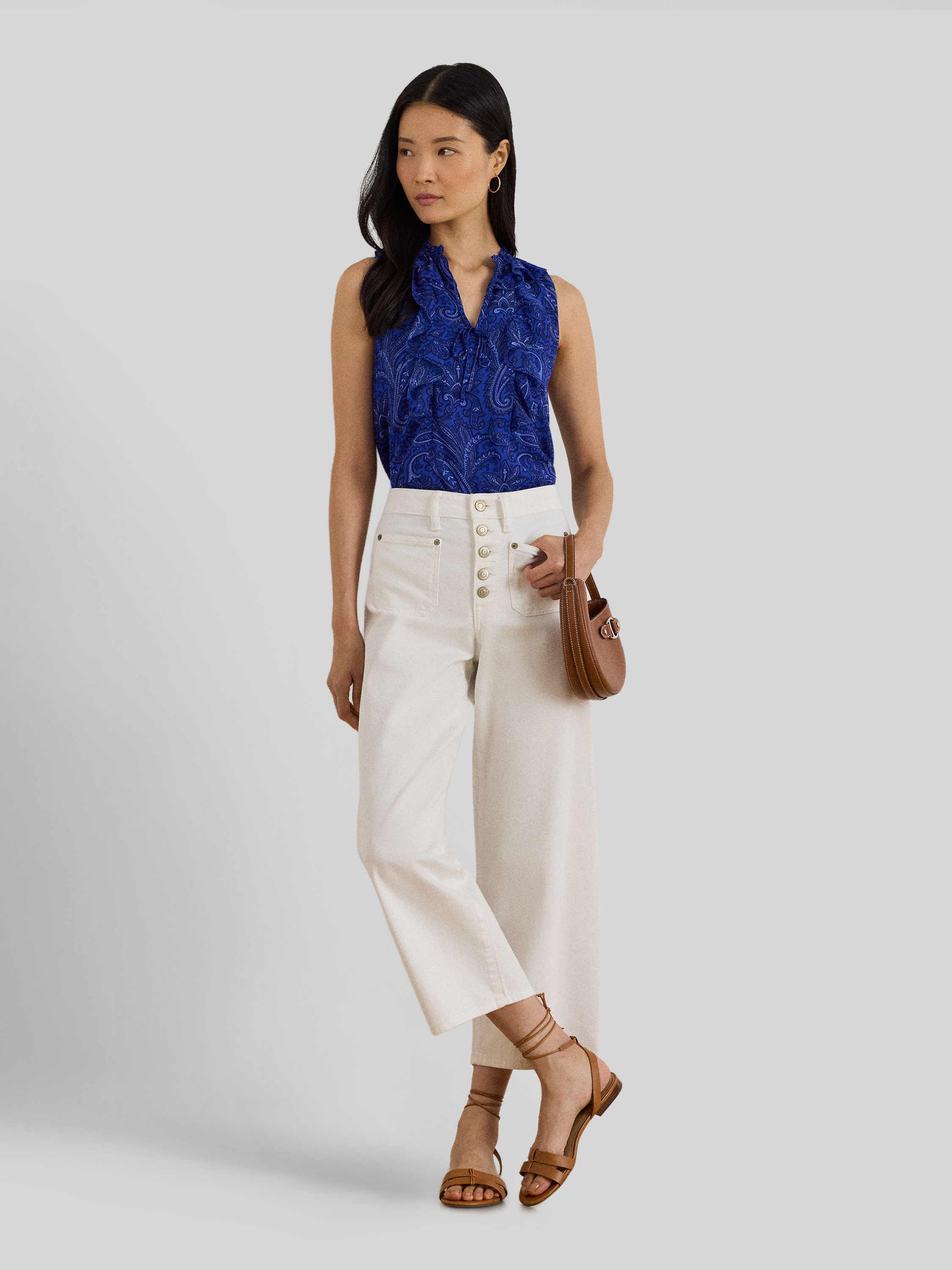 Lauren Ralph Lauren Relaxed Fit Blusentop mit Paisley-Muster (blau ...
