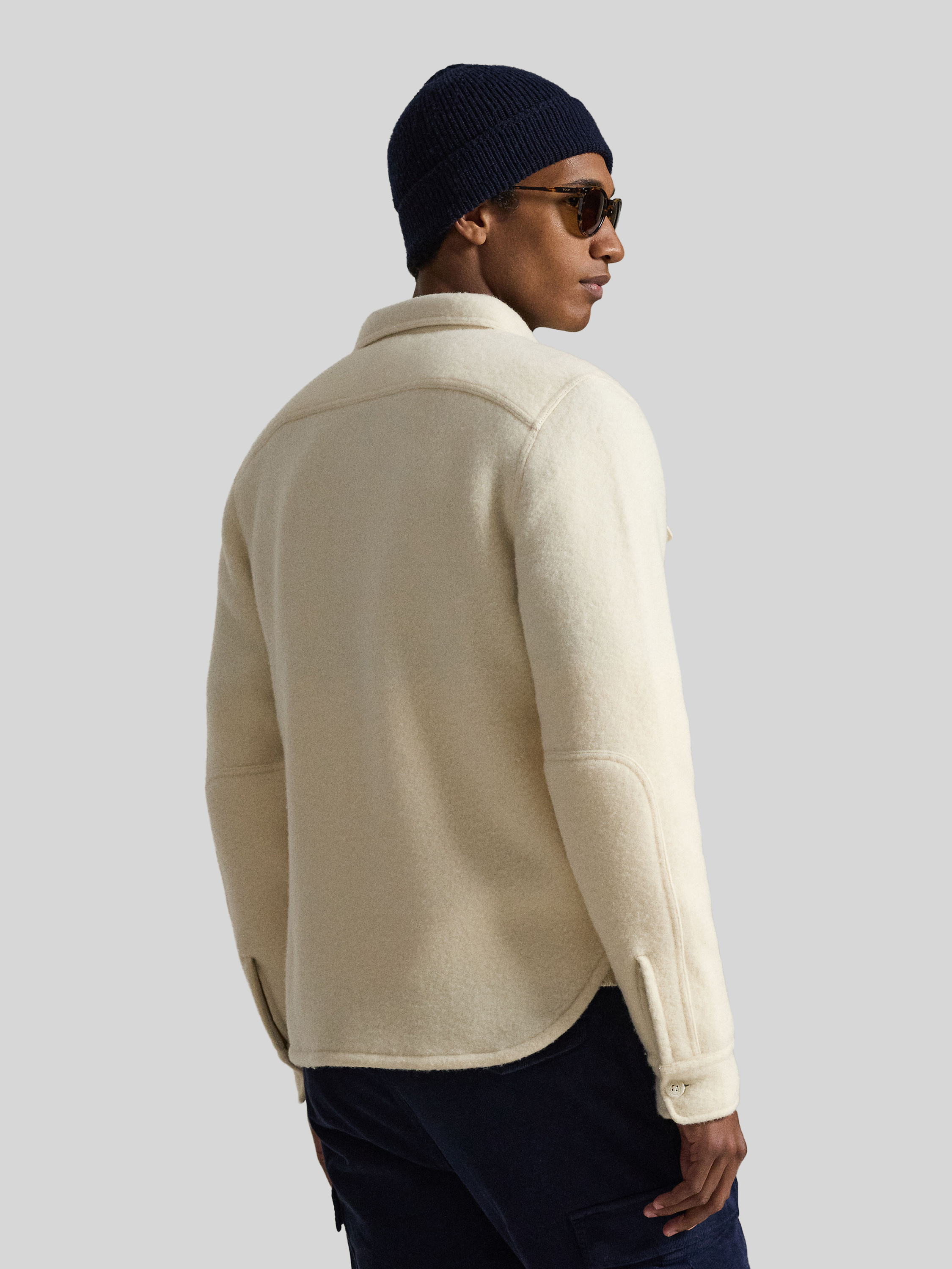 Polo Ralph Lauren Oversized overhemdjack van wolmix in offwhite online ...