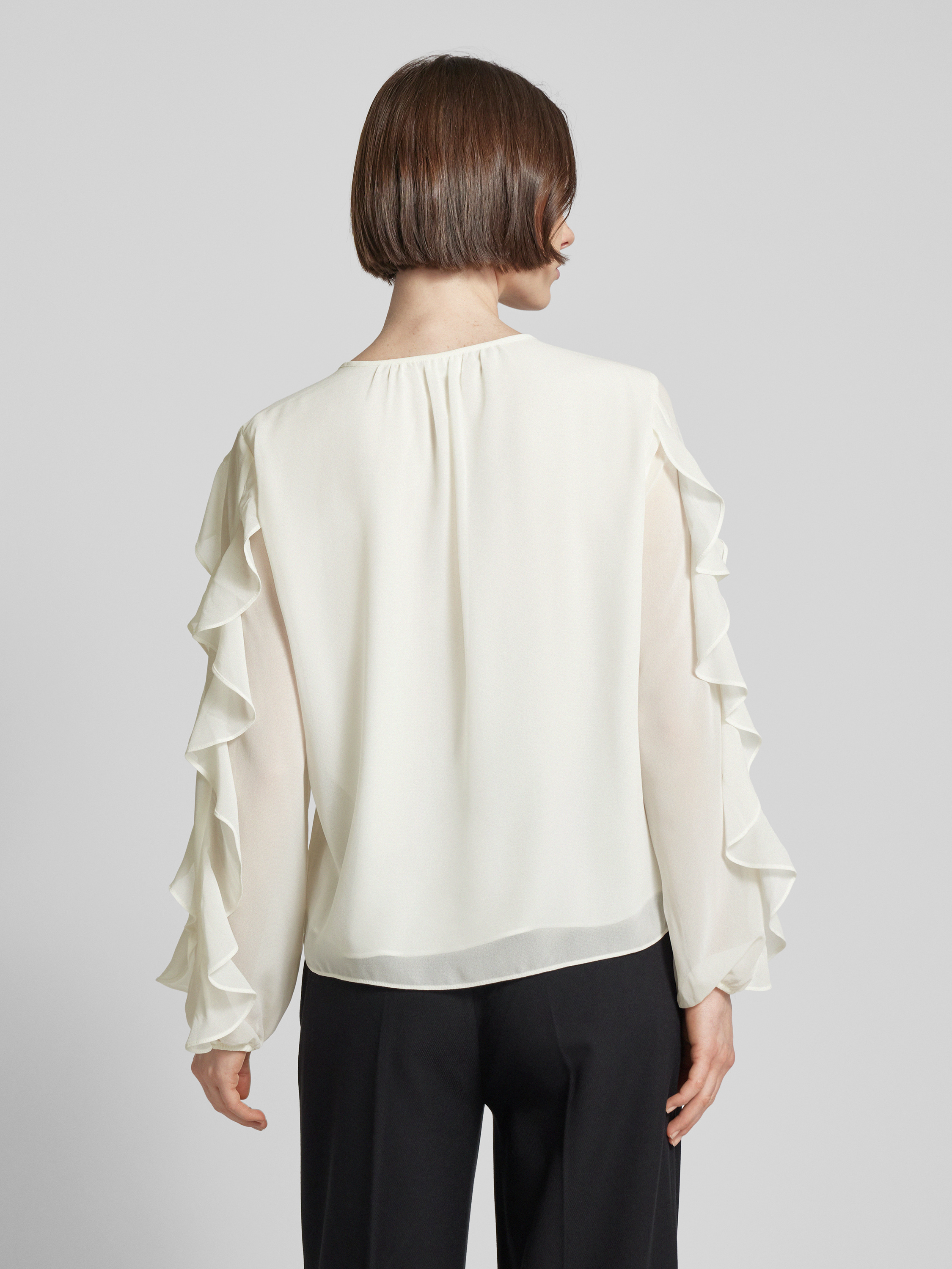s.Oliver BLACK LABEL Bluse mit Volants (weiss) online kaufen