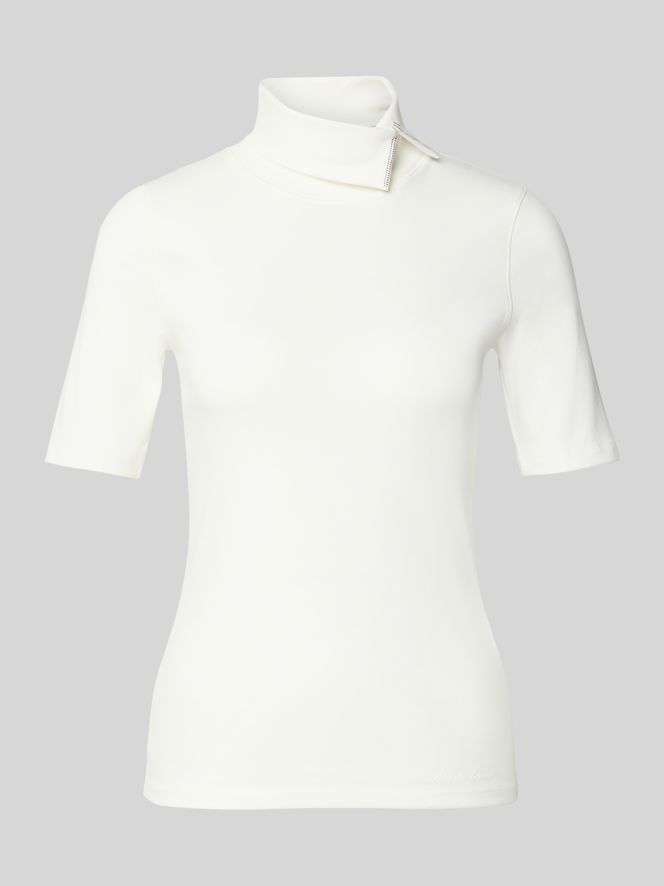 Marc Cain Eng anliegendes T-Shirt aus Baumwoll-Mix mit Rollkragen ...