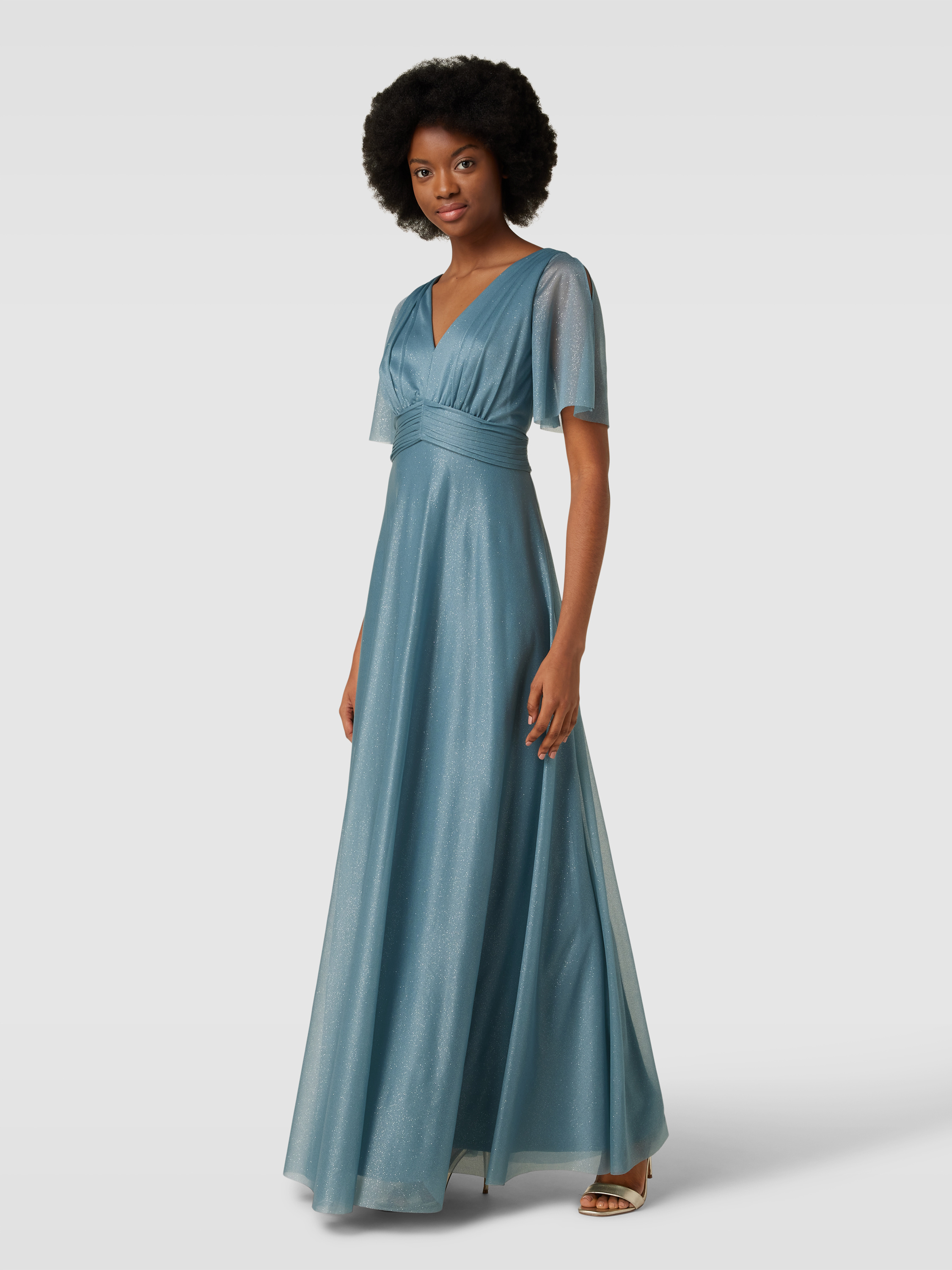 Christian Berg Cocktail Abendkleid mit V-Ausschnitt (ocean) online kaufen