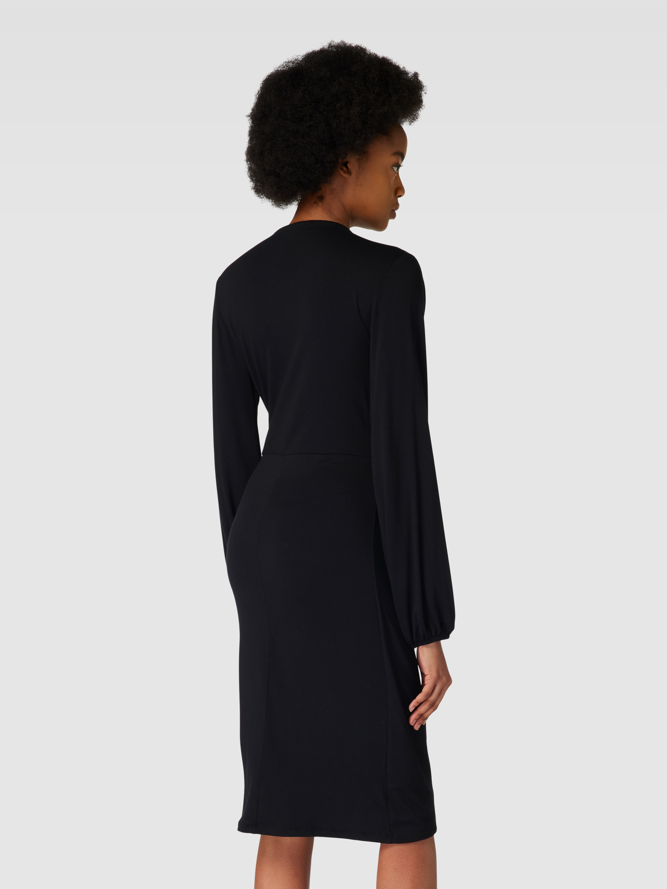 Milano Italy Knielanges Kleid in Wickel-Optik (black) online kaufen