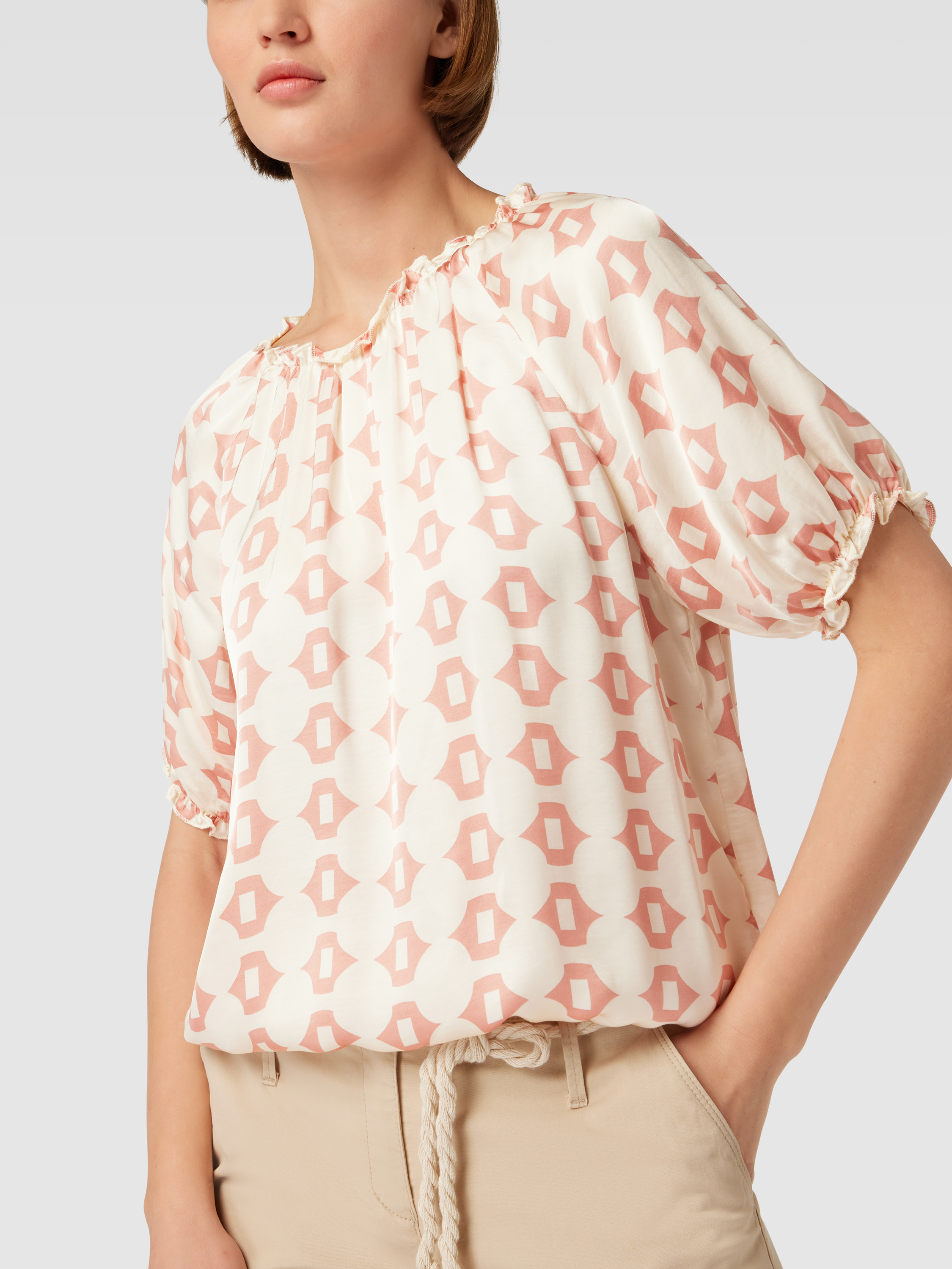 JC Sophie Bluse mit Allover-Muster Modell 'sonnit' (apricot) online kaufen