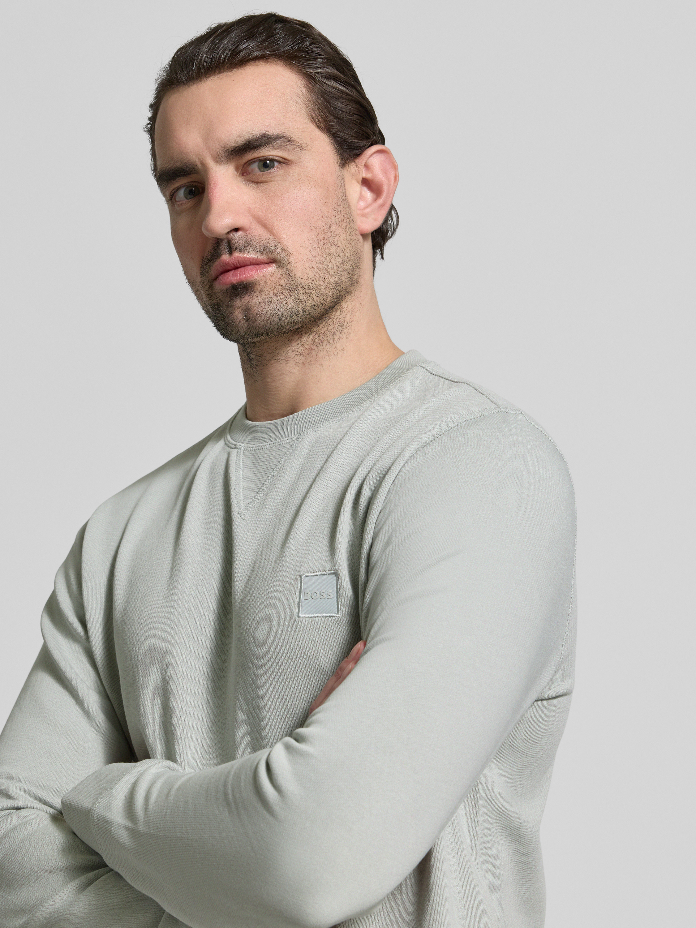 BOSS Orange Regular fit sweatshirt van puur katoen, model 'WESTART' in ...