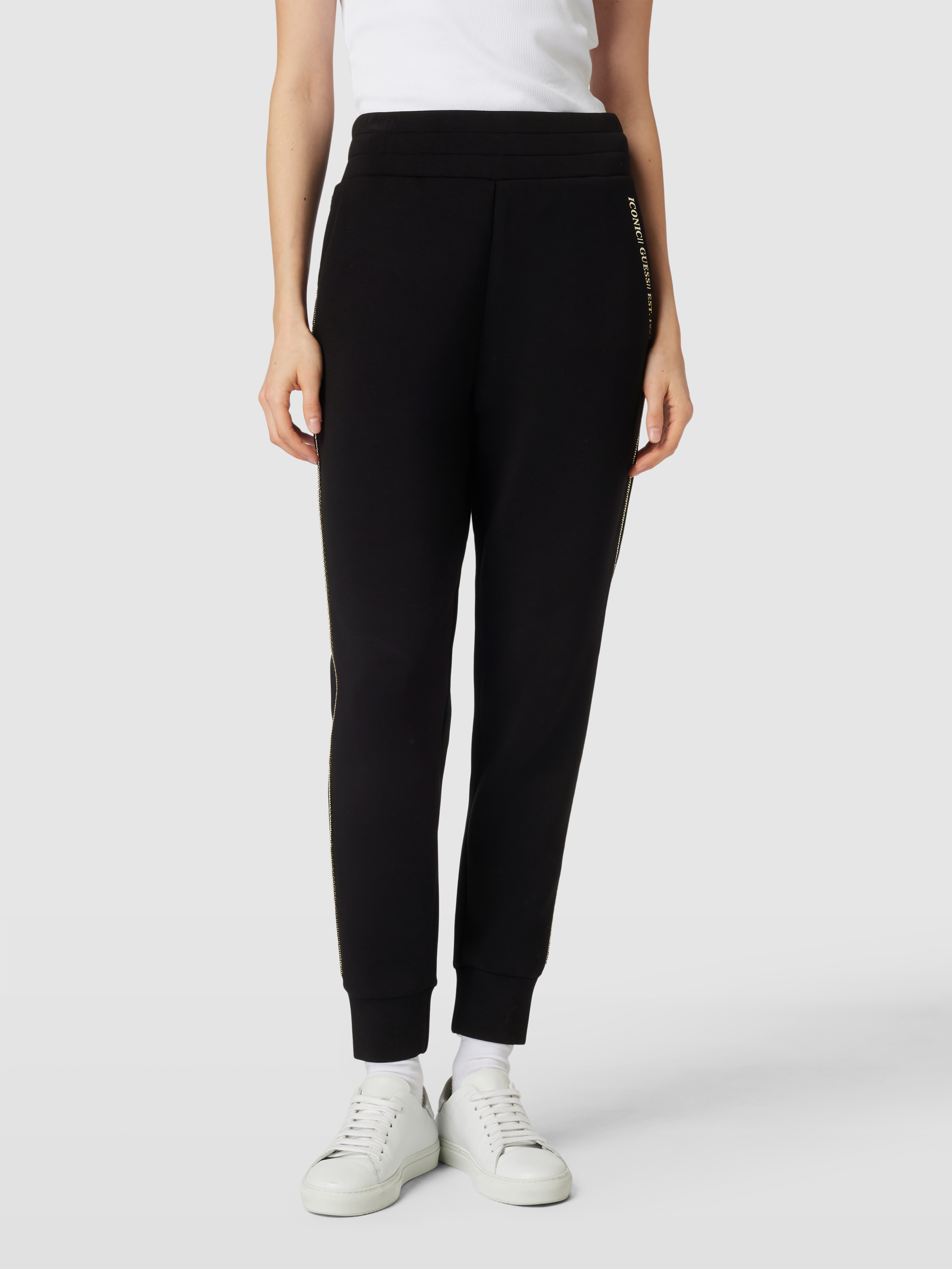 Guess Sweatpants mit Label-Print Modell 'SIMONNE' (black) online kaufen
