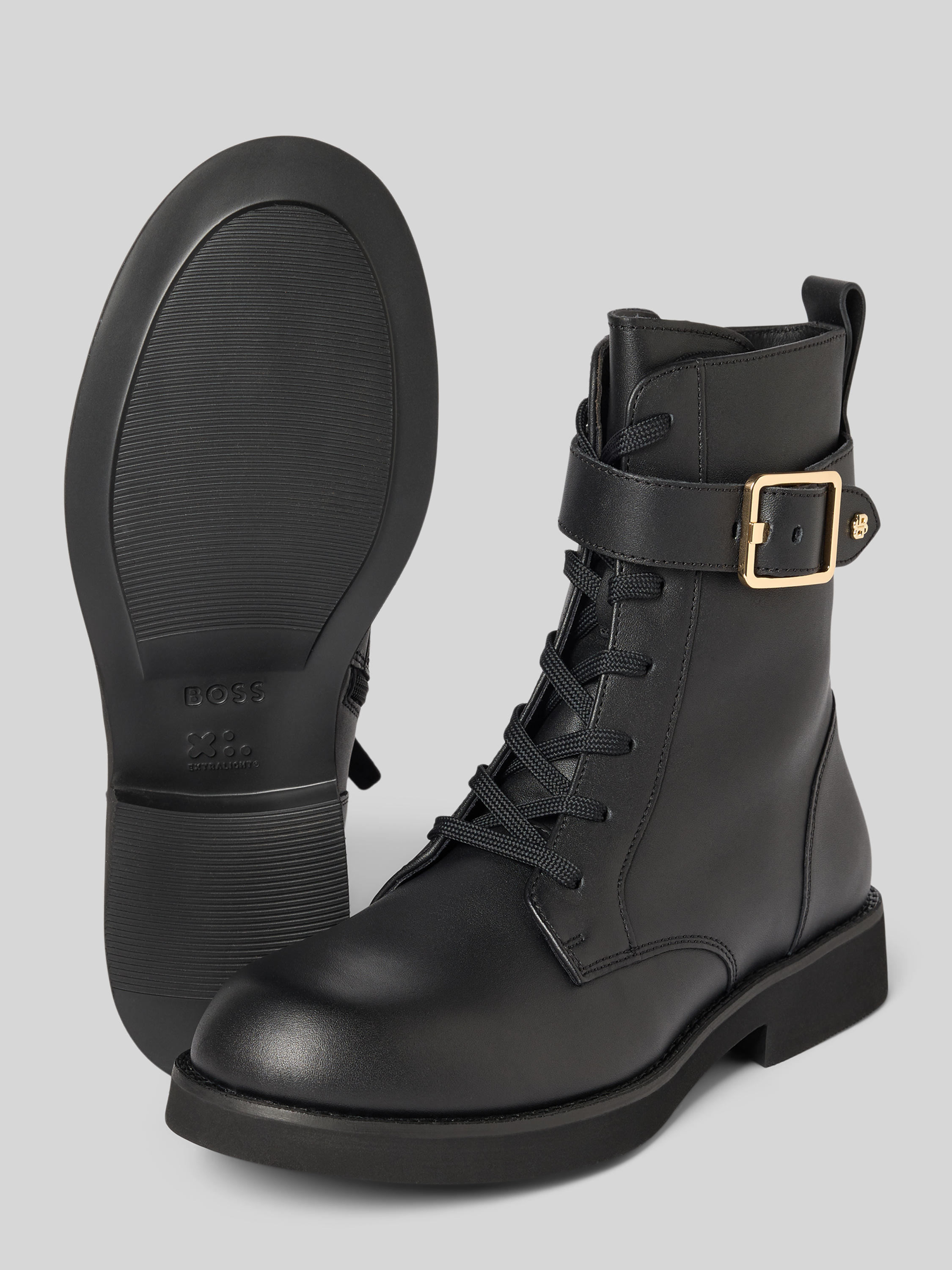 BOSS Veterlaarzen van echt leer, model 'ELERI' in zwart online kopen | P&C