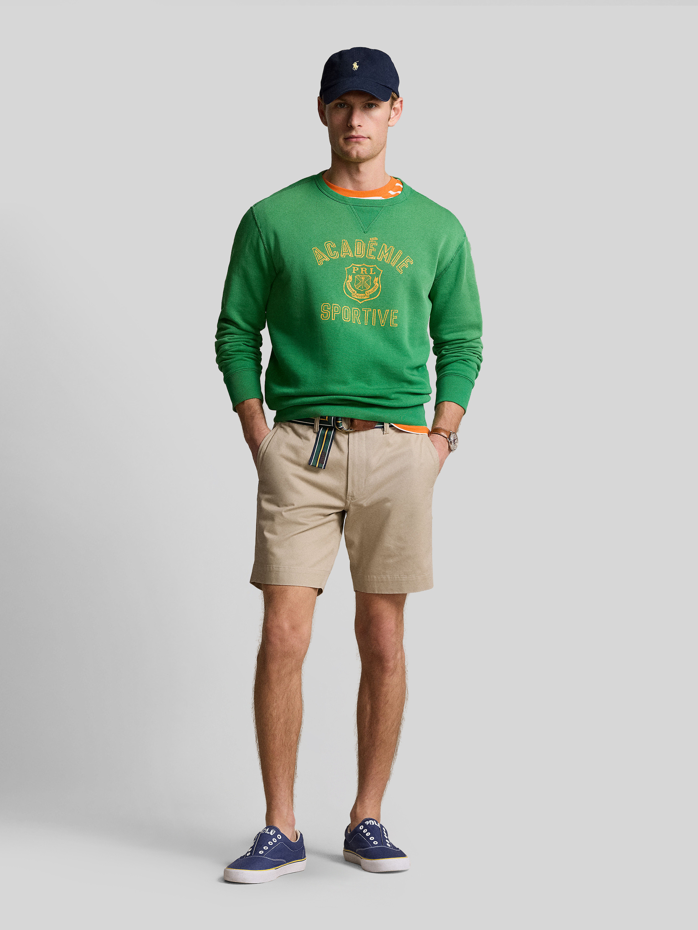 Polo Ralph Lauren Straight fit korte chino van katoenmix in kaki online ...