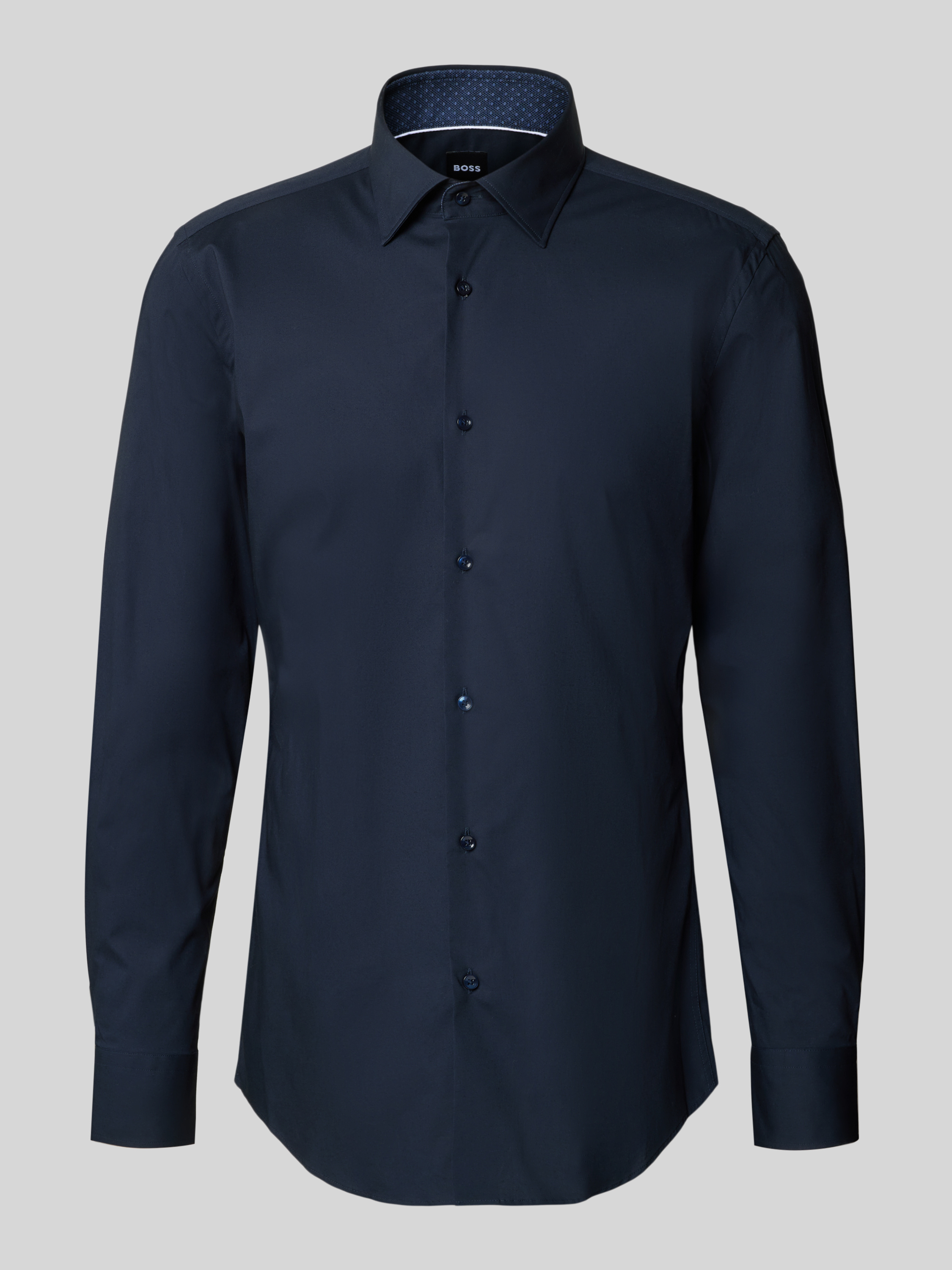 BOSS Slim Fit Businesshemd aus Baumwoll-Mix Modell 'H-HANK' (marine ...