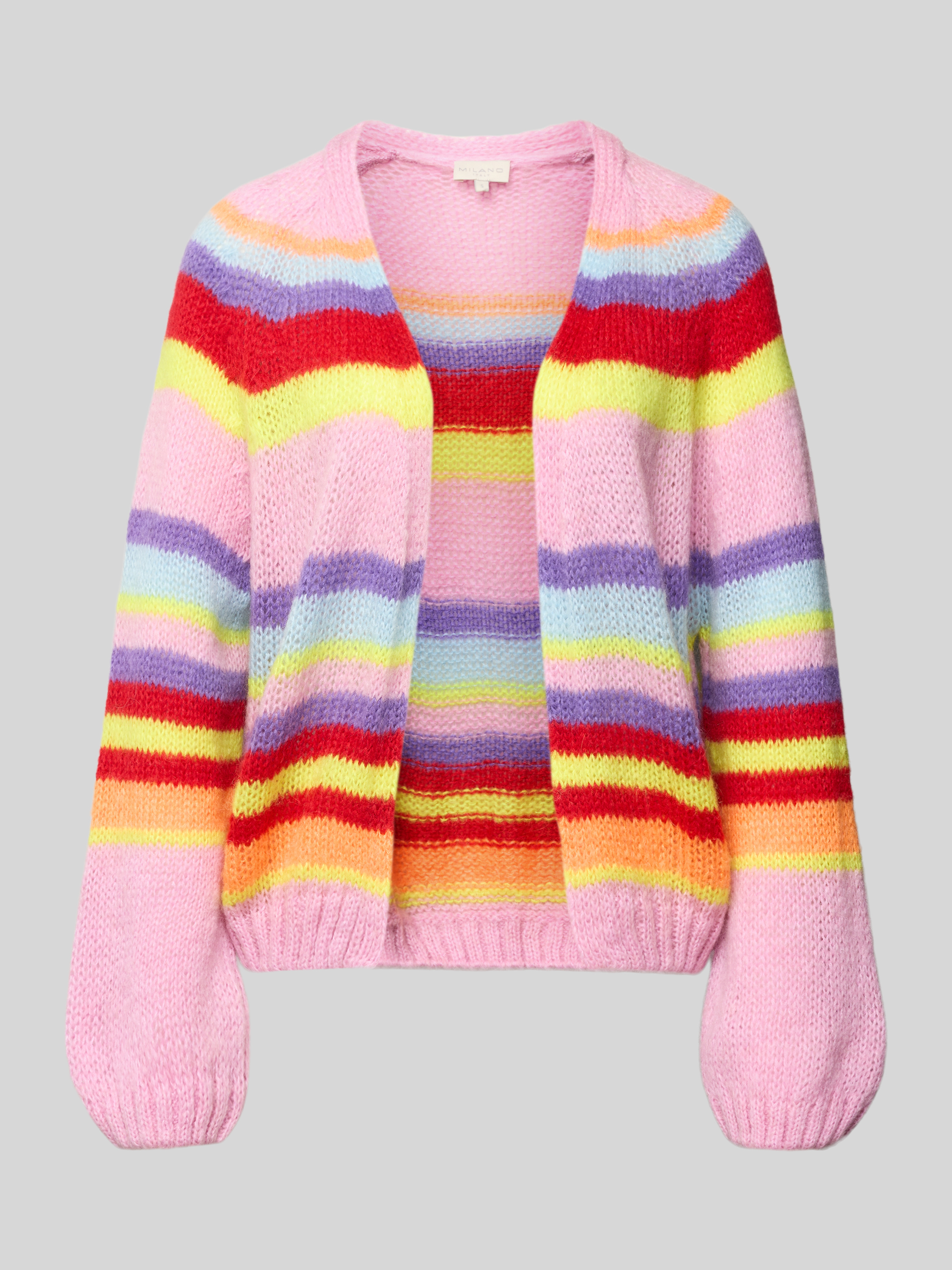 Milano Italy Regular fit cardigan met mohair in gebreide look in rosé ...