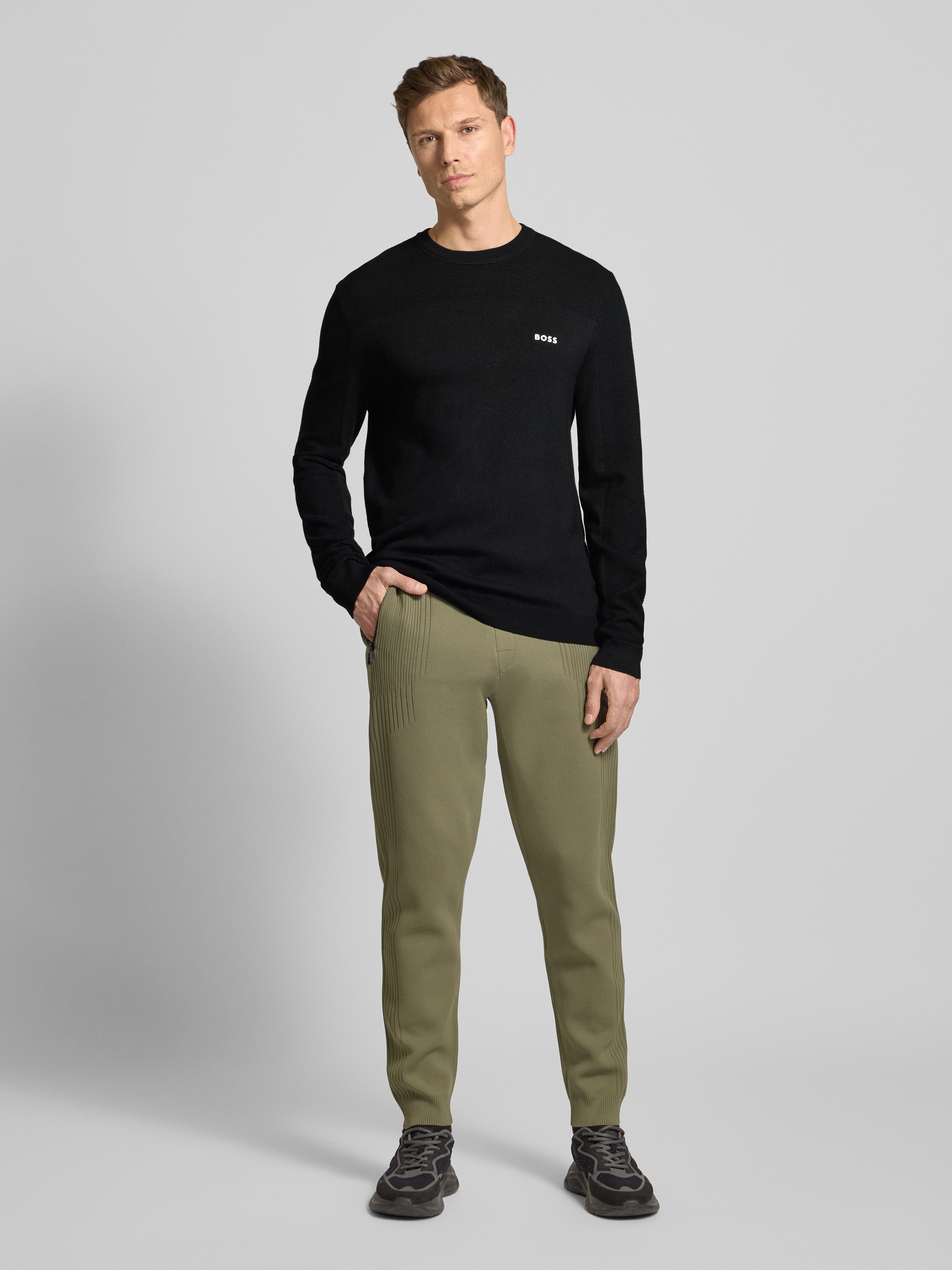 BOSS Green Regular Fit Strickpullover mit Woll-Anteil Modell 'MOMENTUM ...