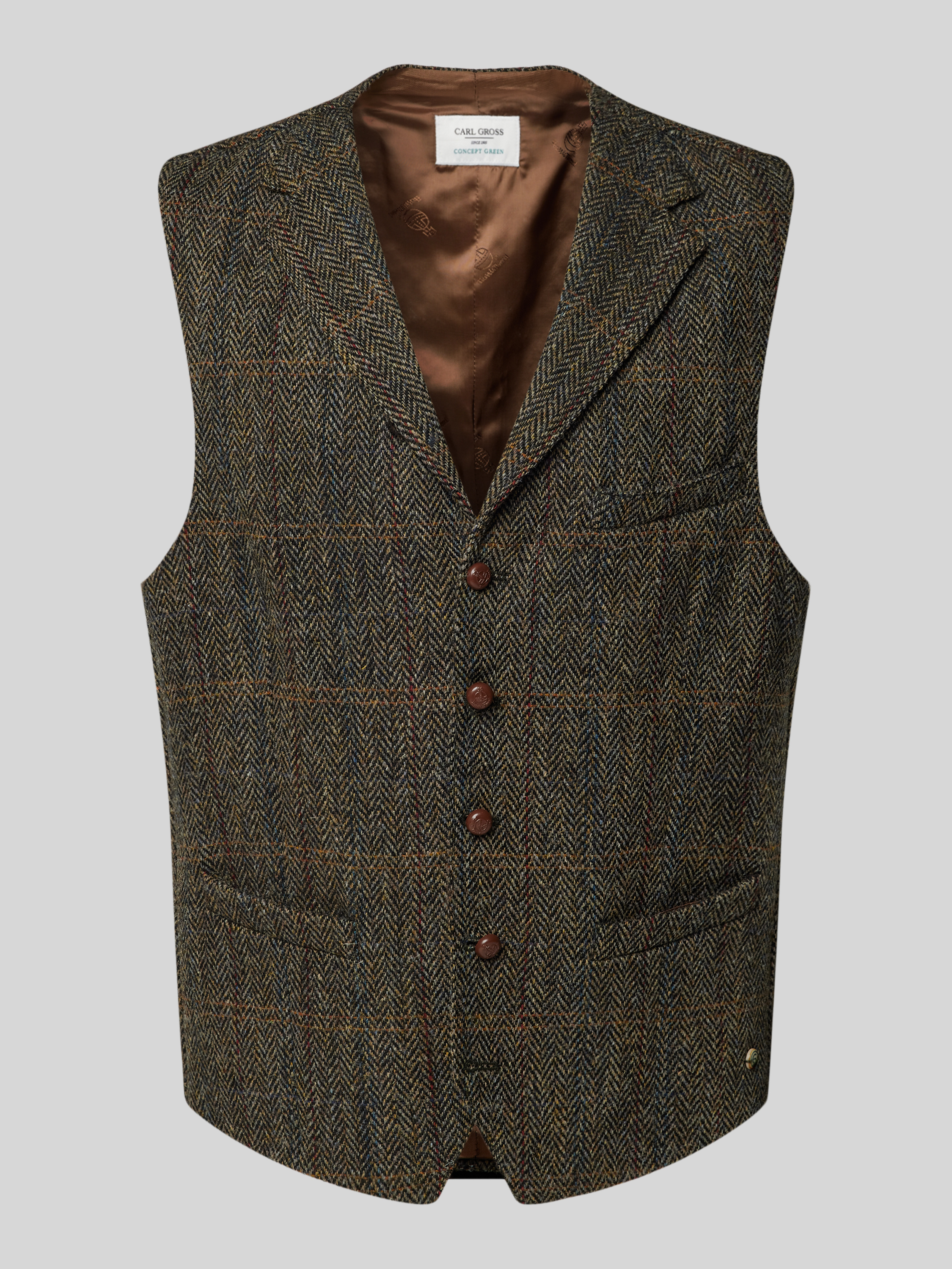Carl Gross Weste Harris-Tweed aus Schurwolle Modell 'Warner ...