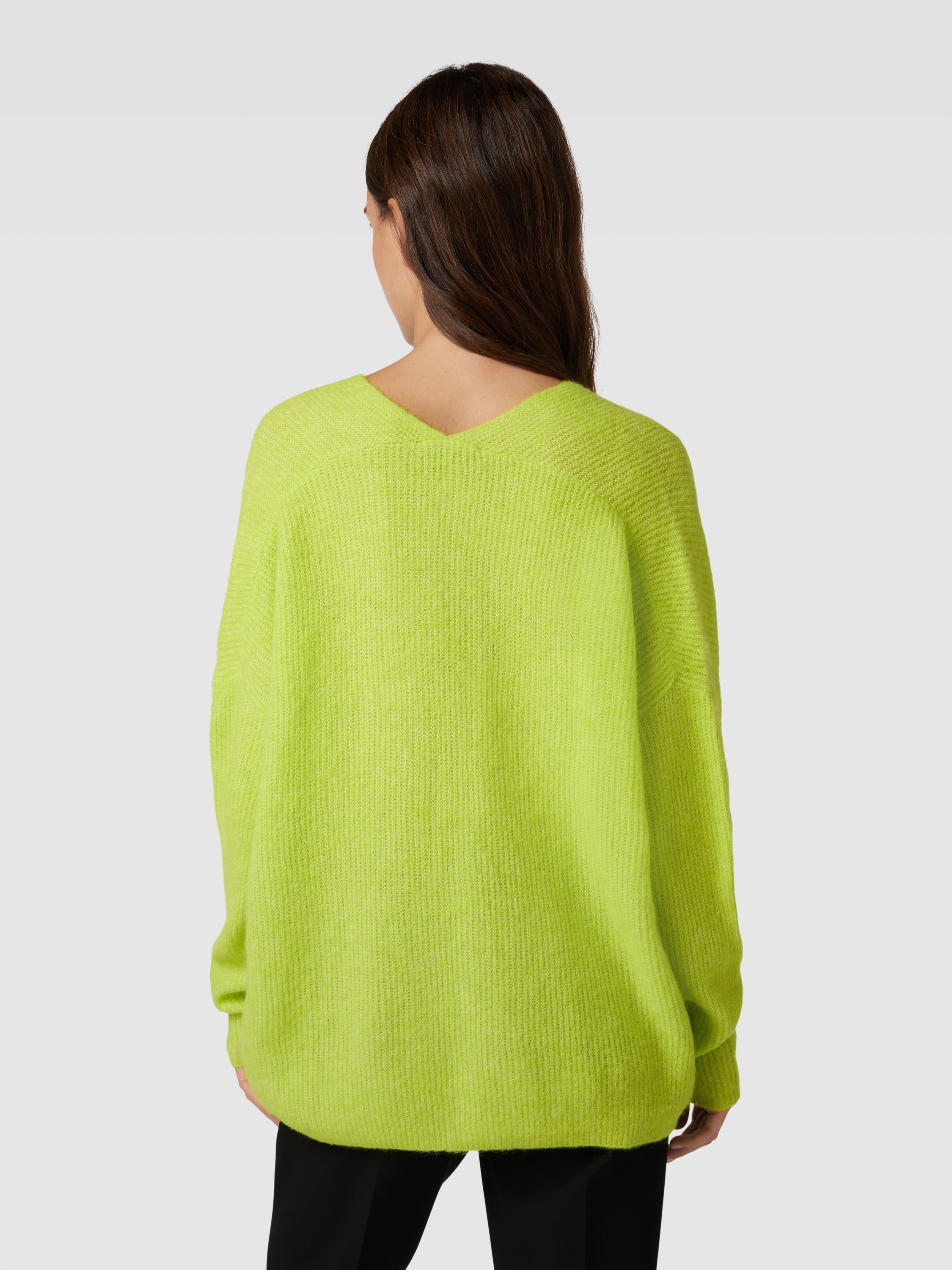 MOS MOSH Strickpullover mit V-Ausschnitt Modell 'THORA' (neon gelb ...