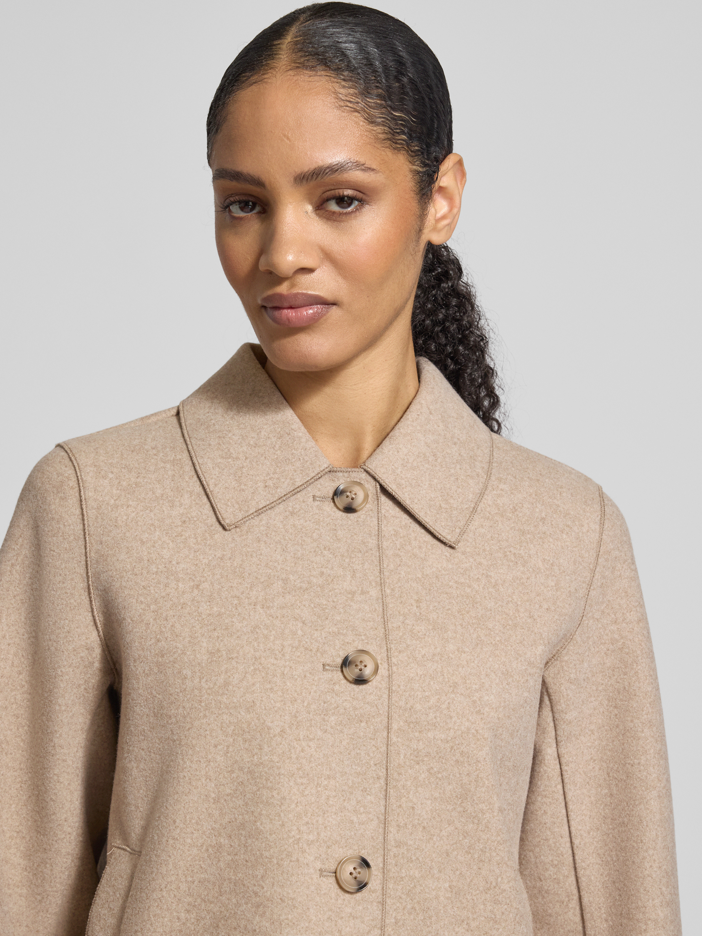 Vila Jack met platte kraag, model 'Juice in taupe online kopen | P&C