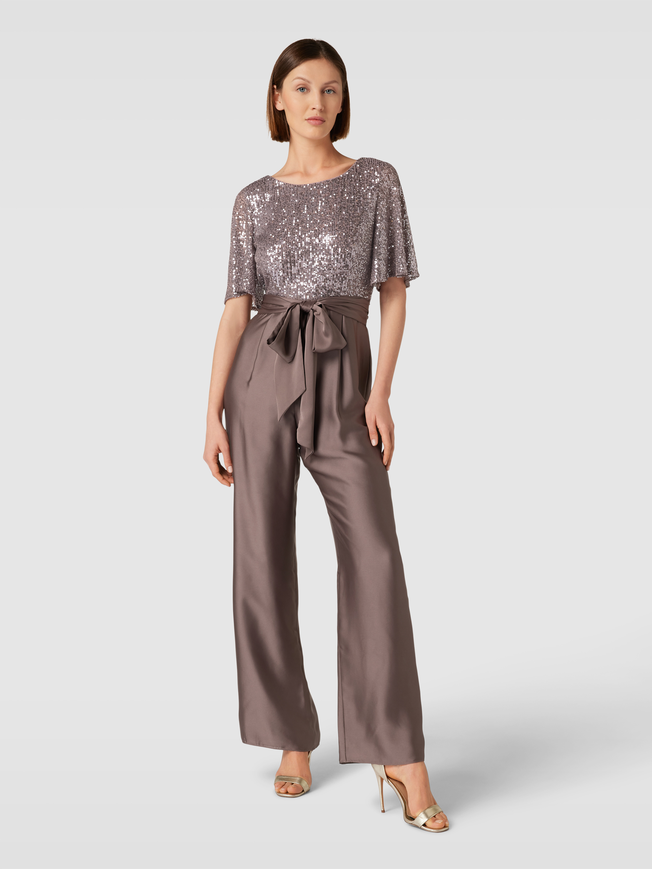 Swing Jumpsuit met pailletten in lichtbruin online kopen | P&C