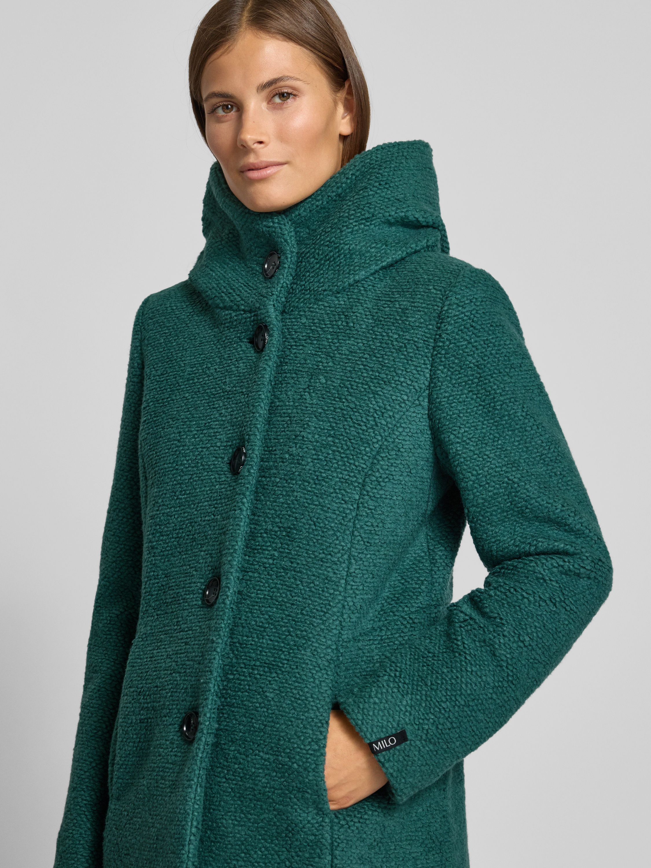 Milo Coats Regular fit jack met wol, model 'JESSE' in groen online ...