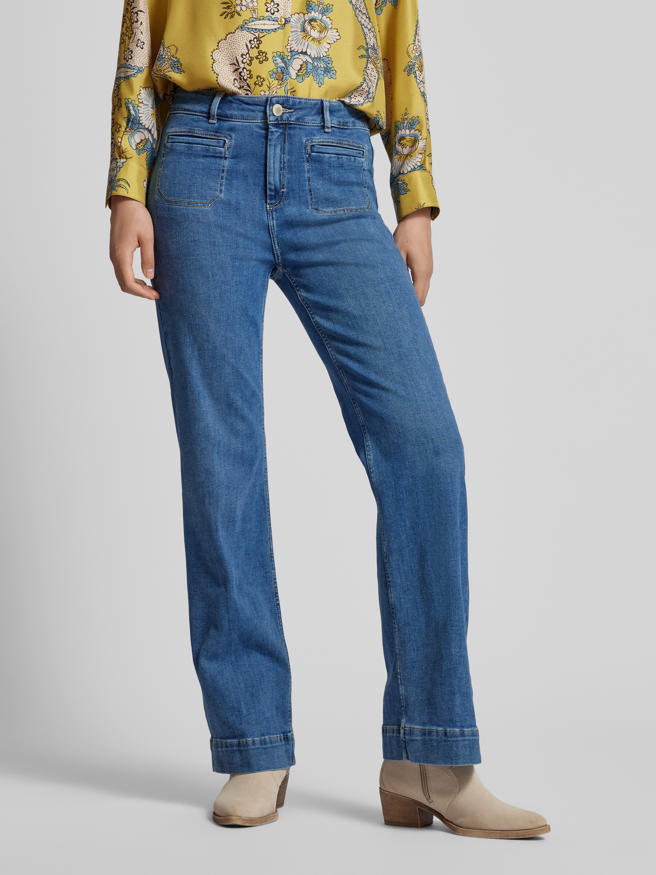 Christian Berg Woman Wide Leg Jeans mit Leistentaschen (blau) online kaufen