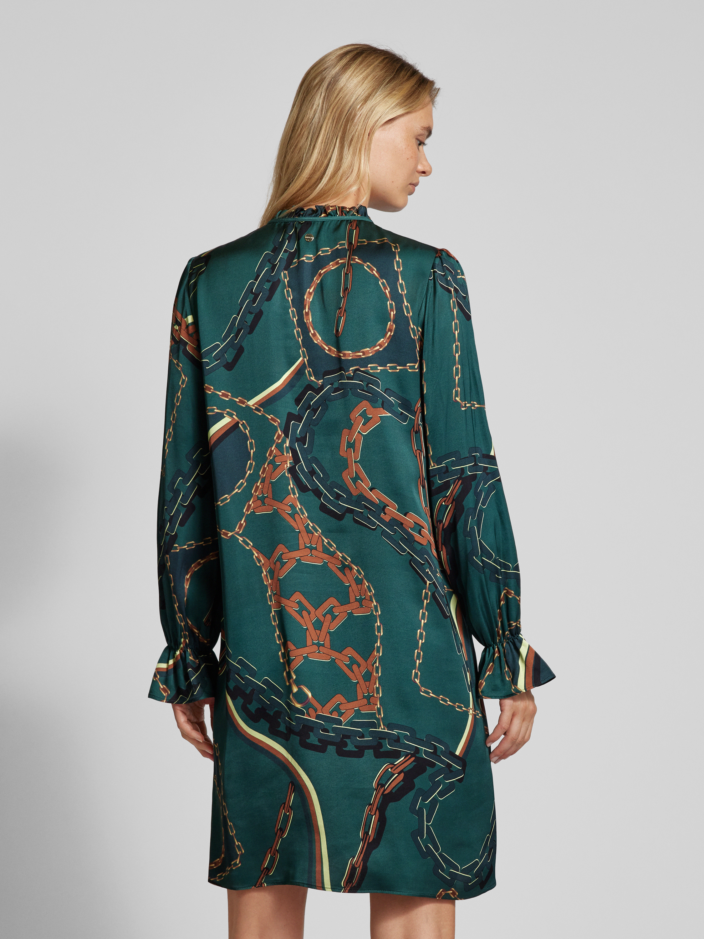 Marc Cain Knielanges Kleid mit Schlüsselloch-Ausschnitt (dunkelgruen ...