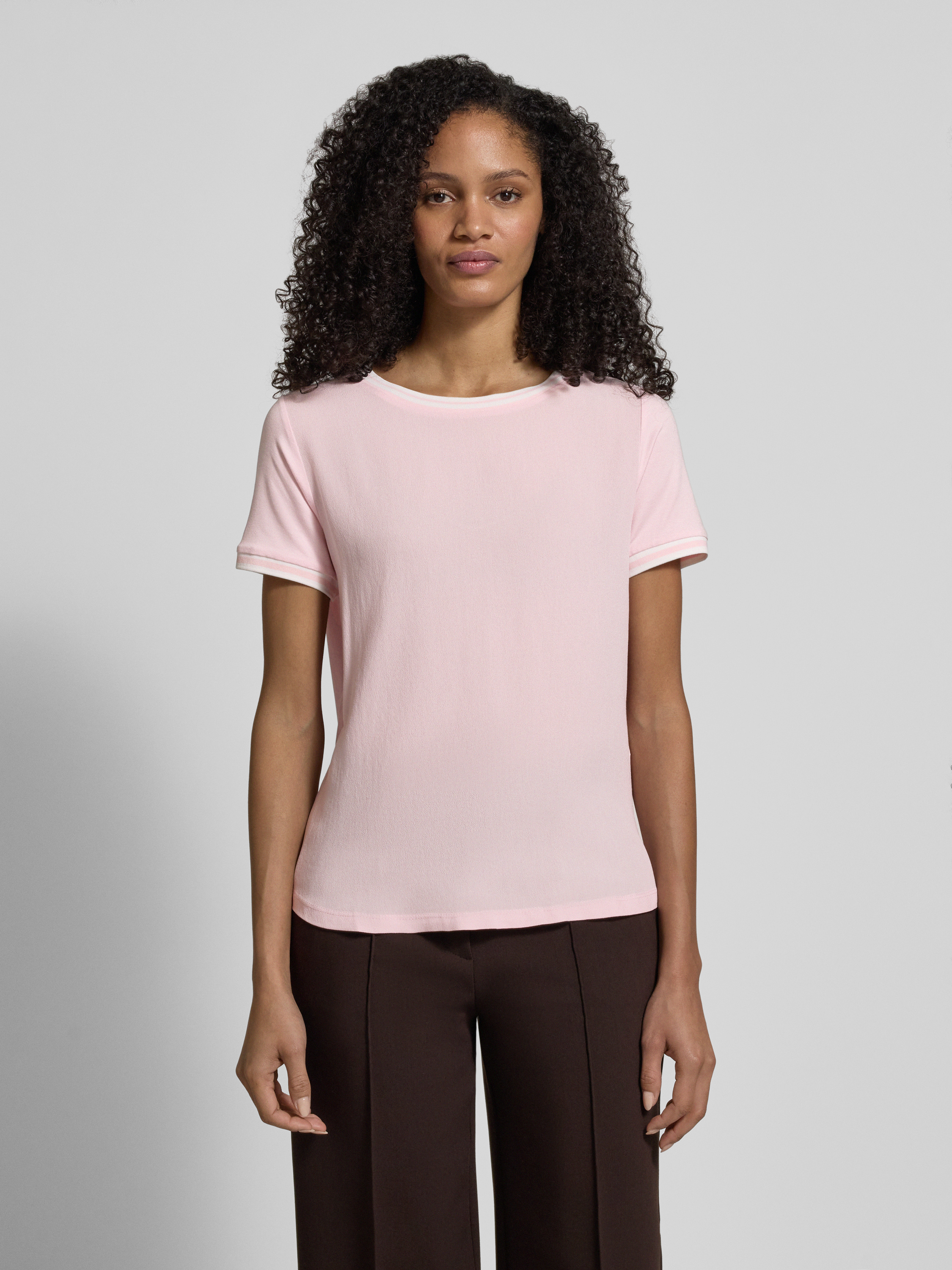 More & More T-shirt van Mix van viscose en elastaan met ronde hals in ...