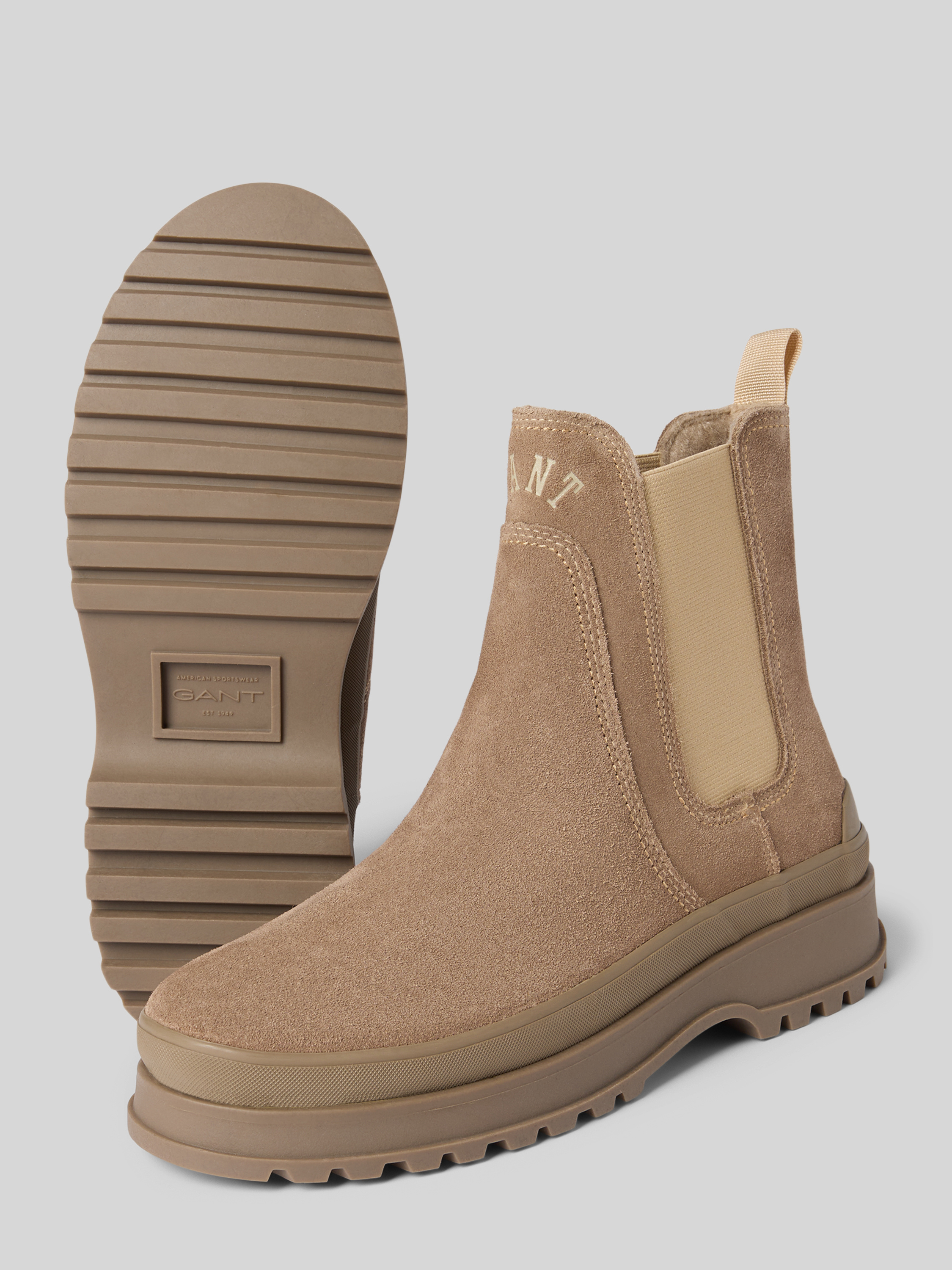 Gant Chelsea Boots aus Leder-Mix Modell 'Wintly' (beige) online kaufen