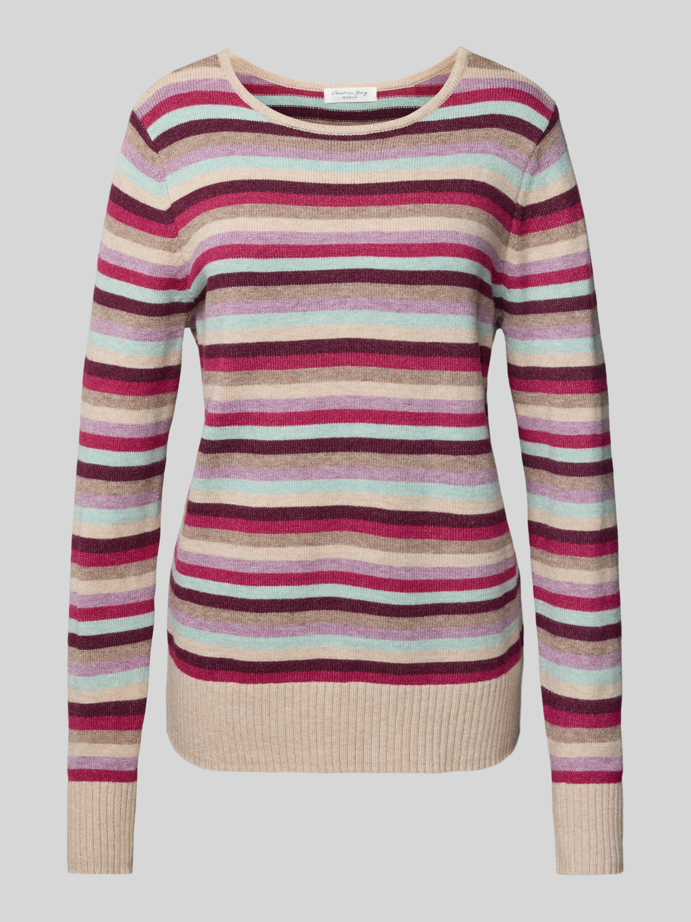 Christian Berg Woman Gebreide pullover van viscosemix met ronde hals in ...