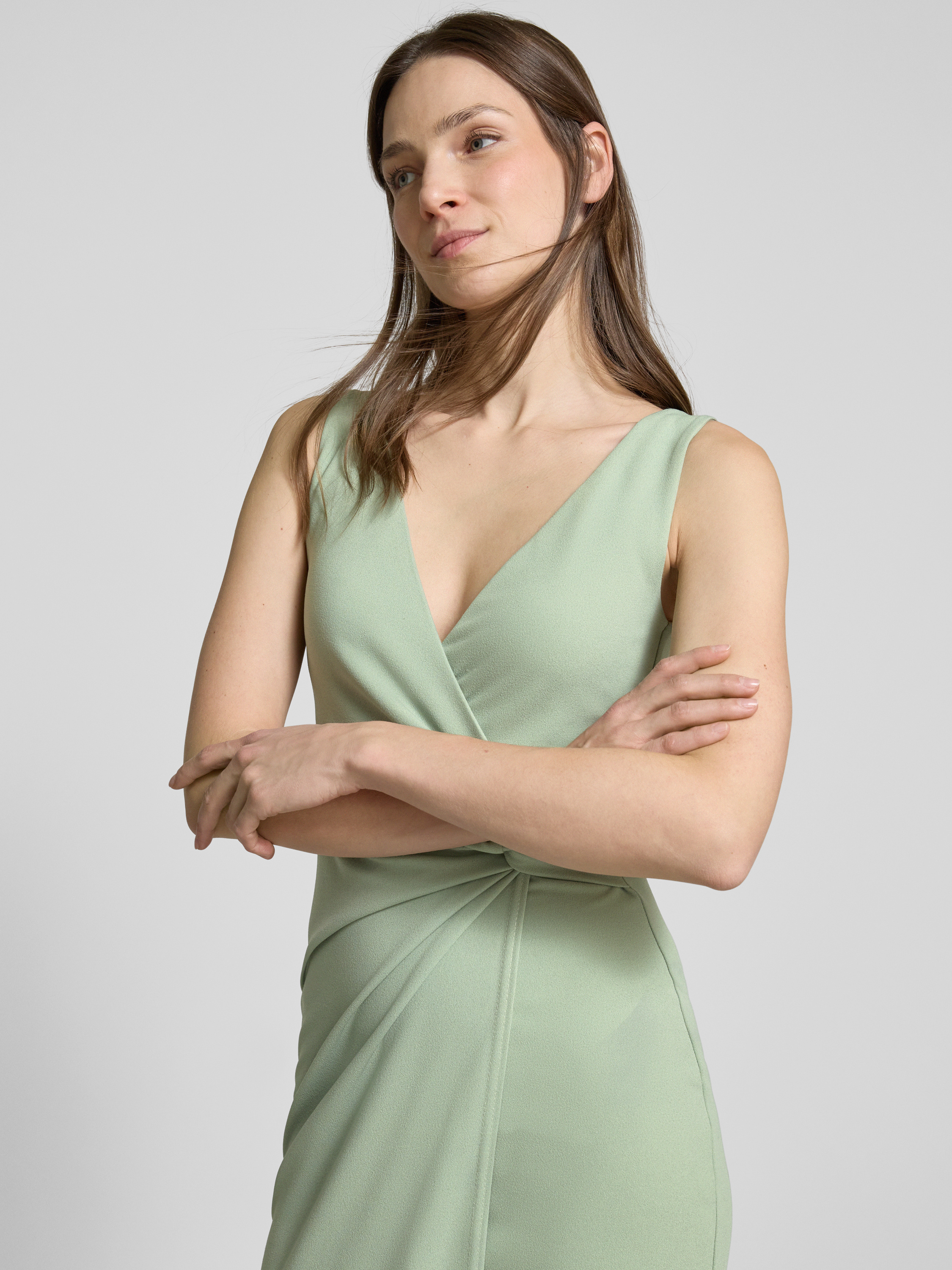 SISTAGLAM Abendkleid mit V-Ausschnitt Modell 'Chrome' (gruen) online kaufen