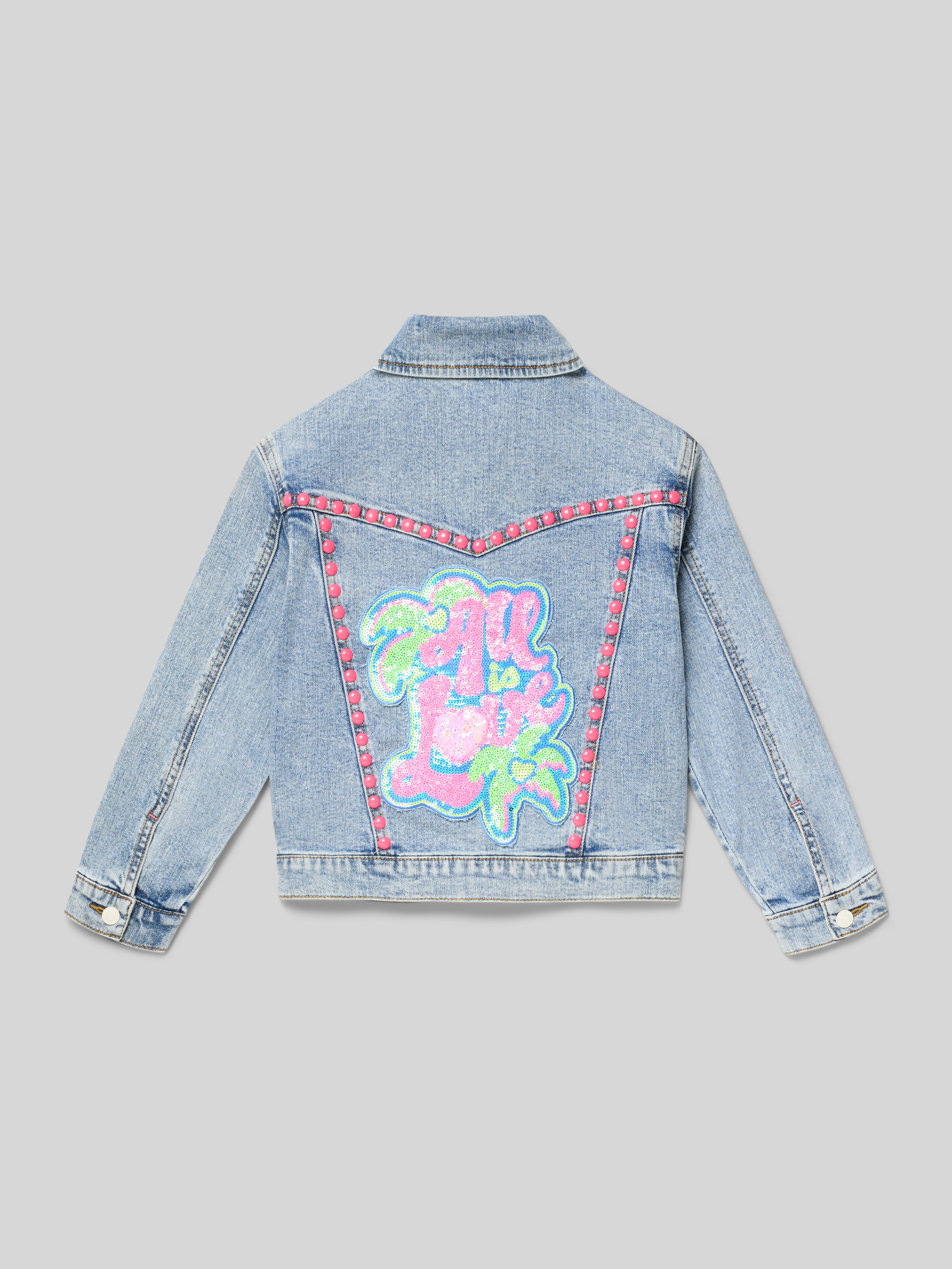 BILLIEBLUSH Jeansjack met studs en pailletten in blauw online kopen | P&C