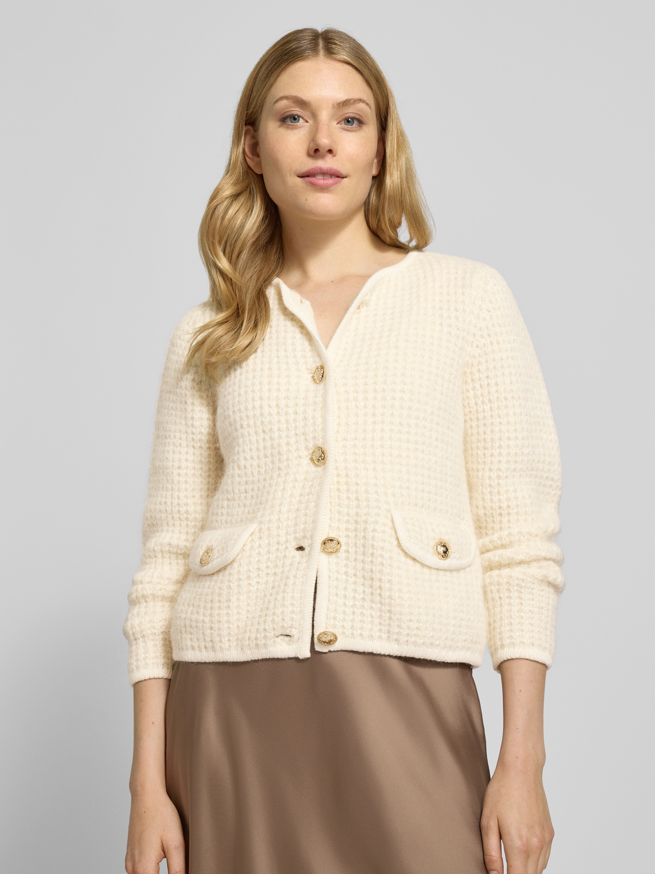 Bash Gebreid jack van alpacamix met wol, model 'HARRY' in ecru online ...