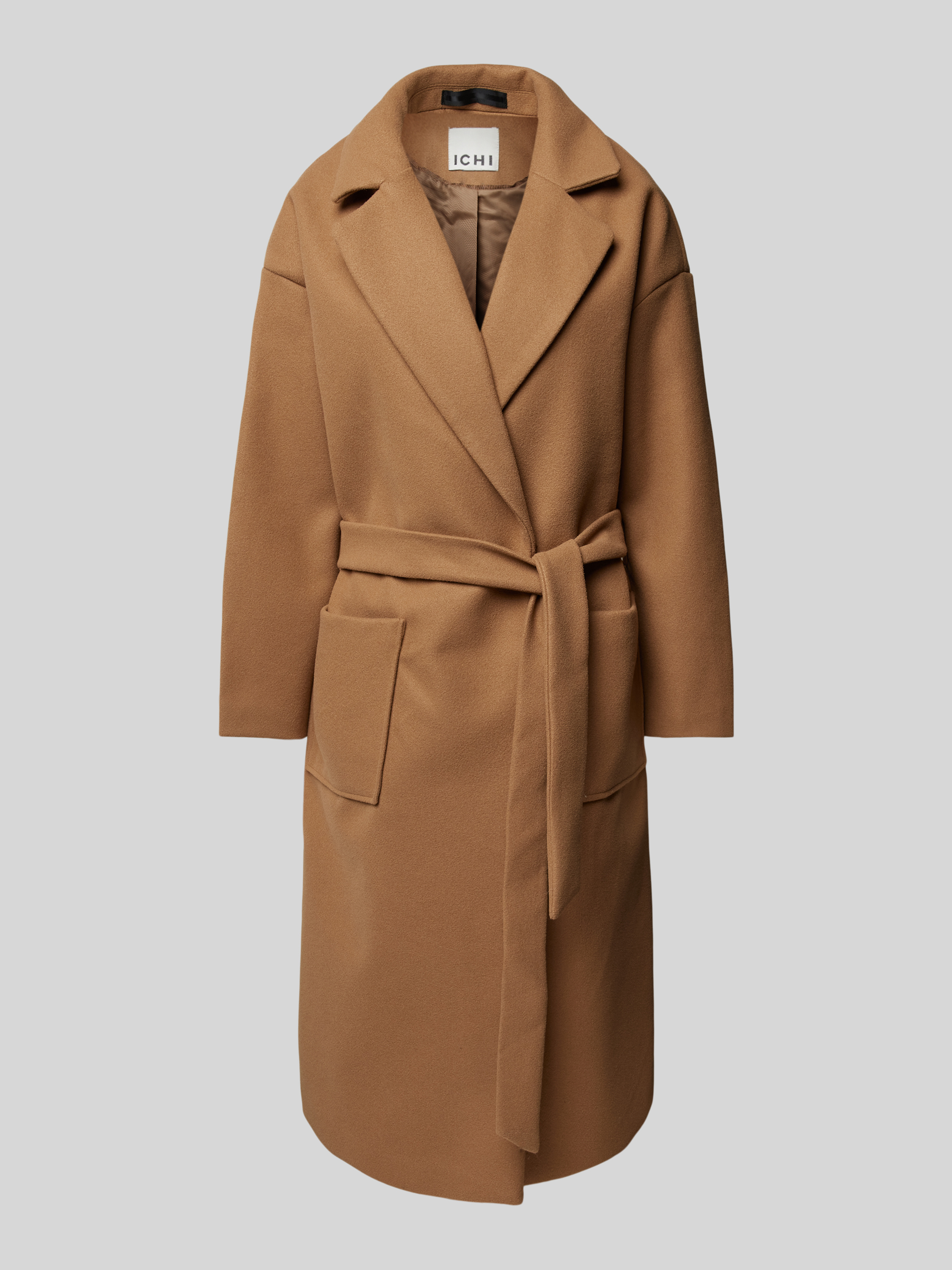 ICHI Mantel mit Bindegürtel Modell 'Jannet' (mittelbraun) online kaufen