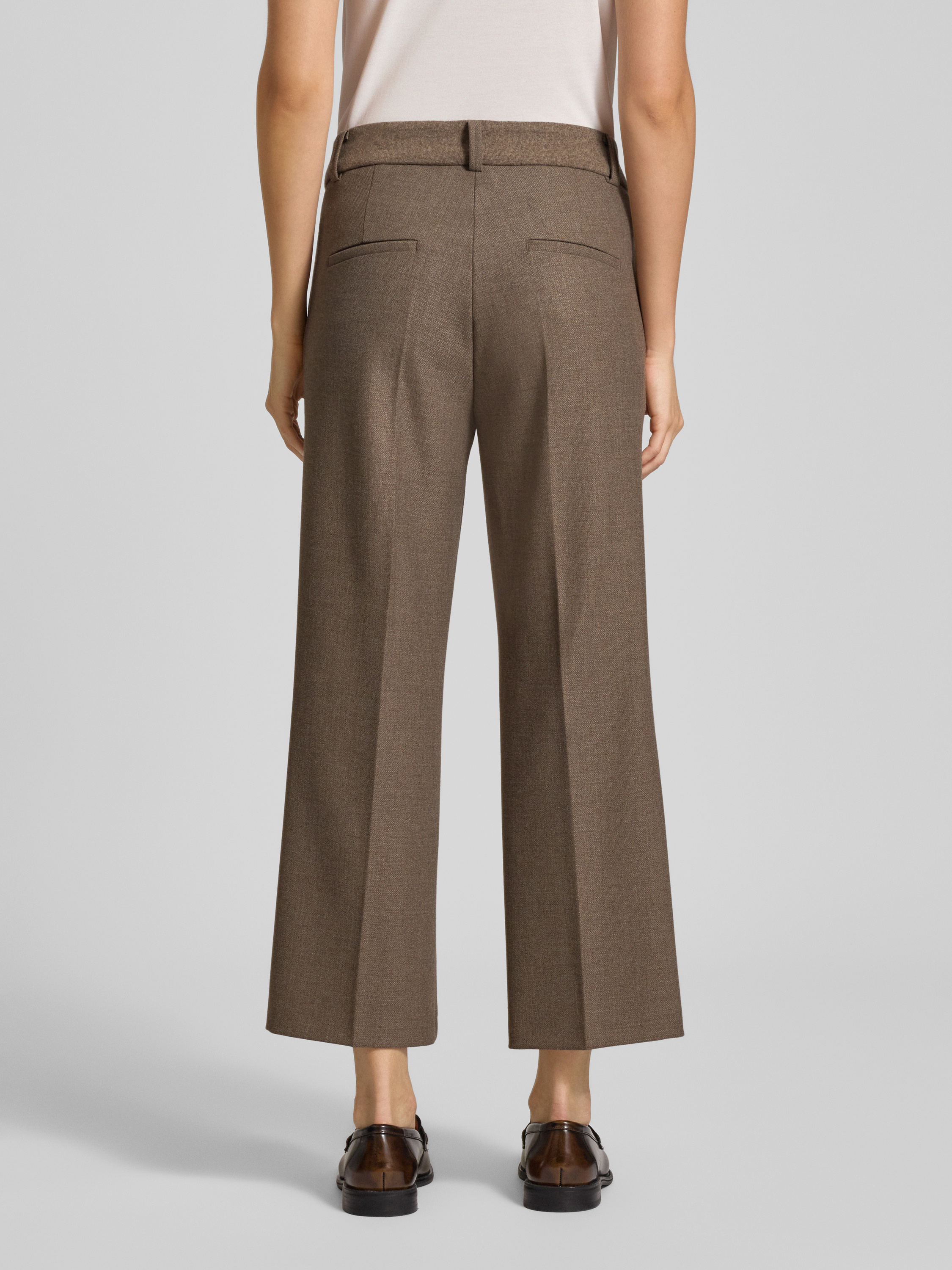 Cambio Wide fit stoffen broek met viscose en wol, model 'California' in ...
