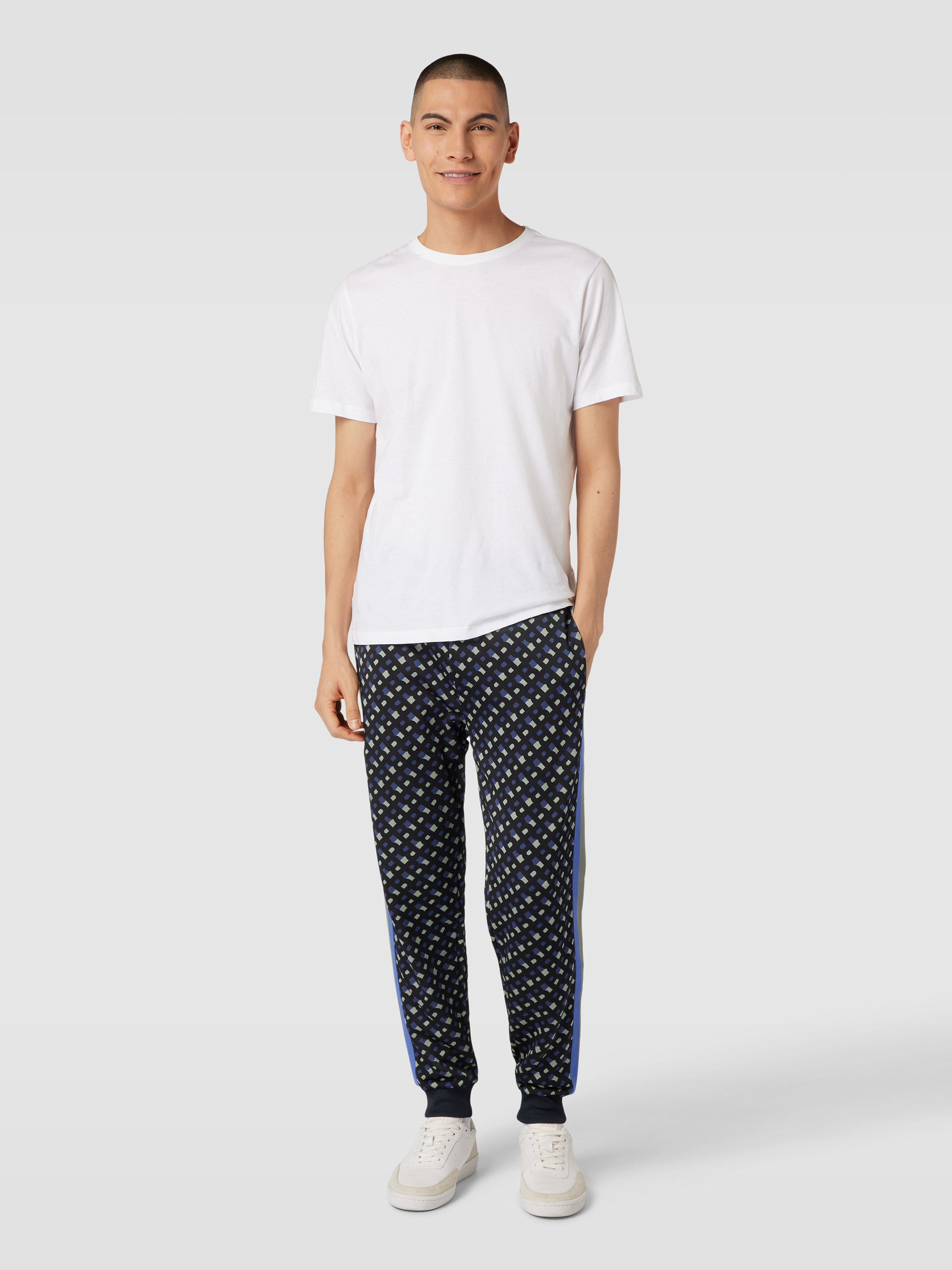 BOSS Sweatpants mit Allover-Muster Modell 'Lammont' (blau) online kaufen