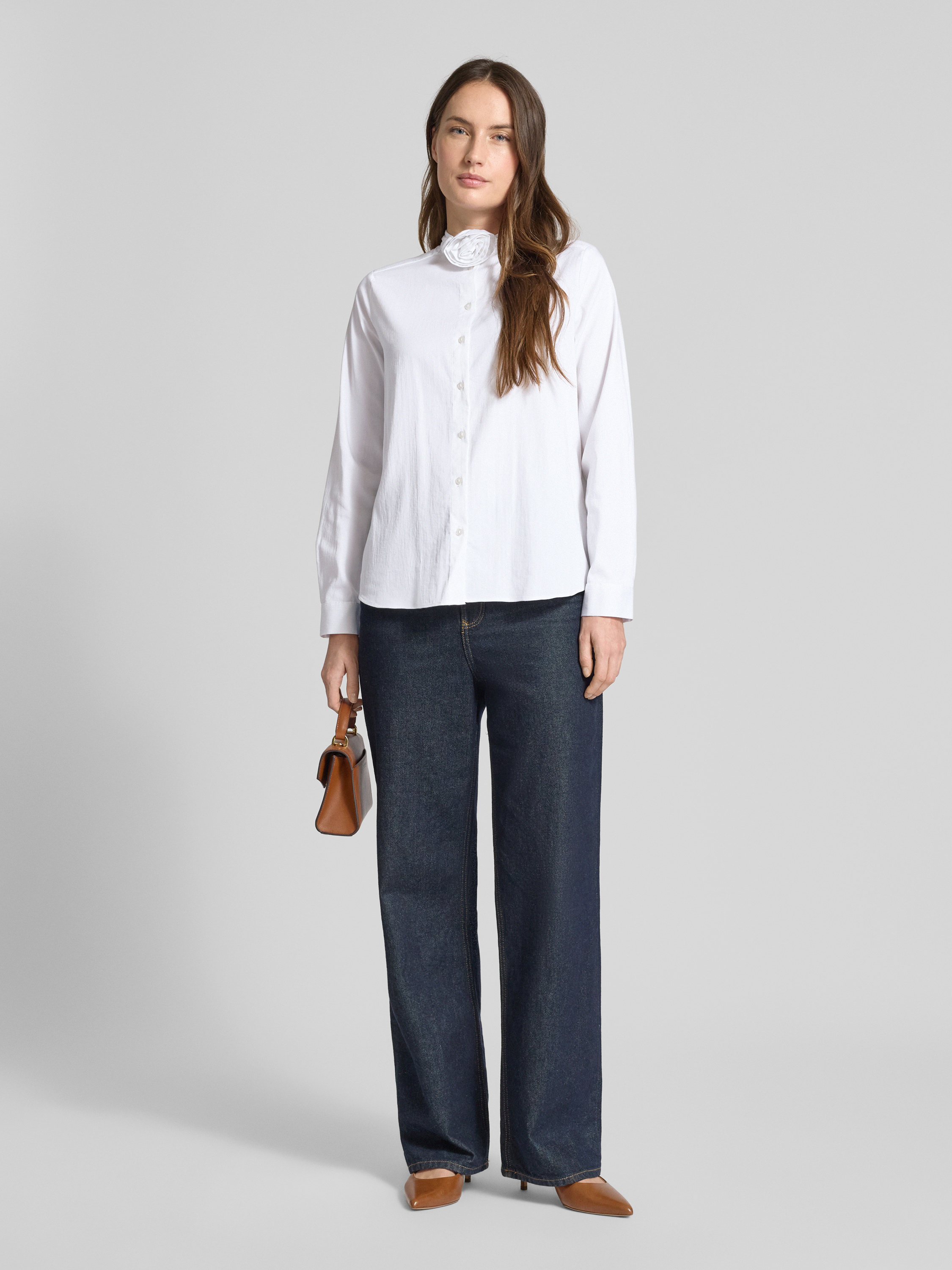 Milano Italy Regular fit overhemdblouse met bloemenapplicatie in wit ...