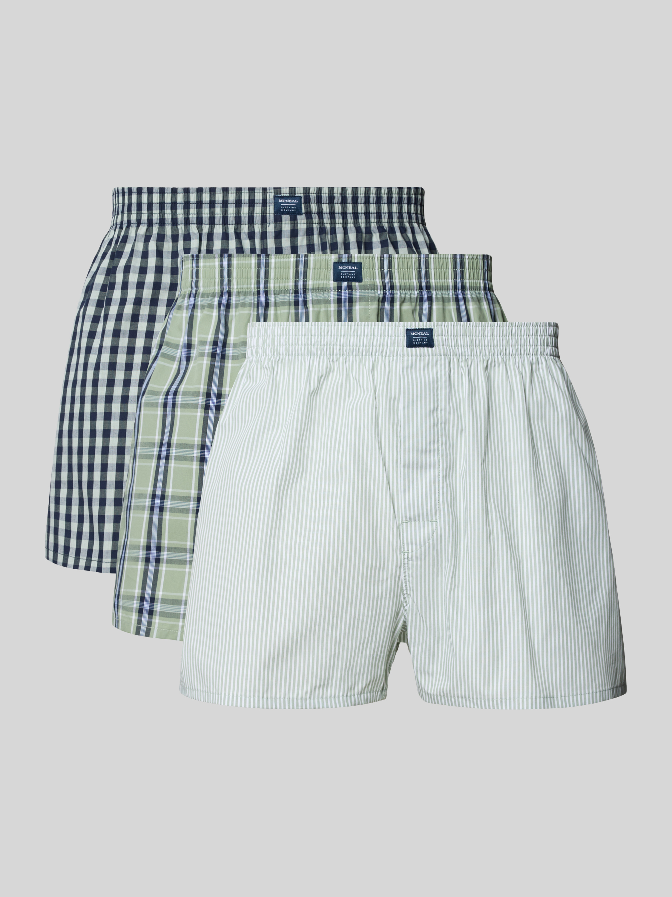 MCNEAL Boxershorts met elastische band in een Set van 3 in rietgroen ...