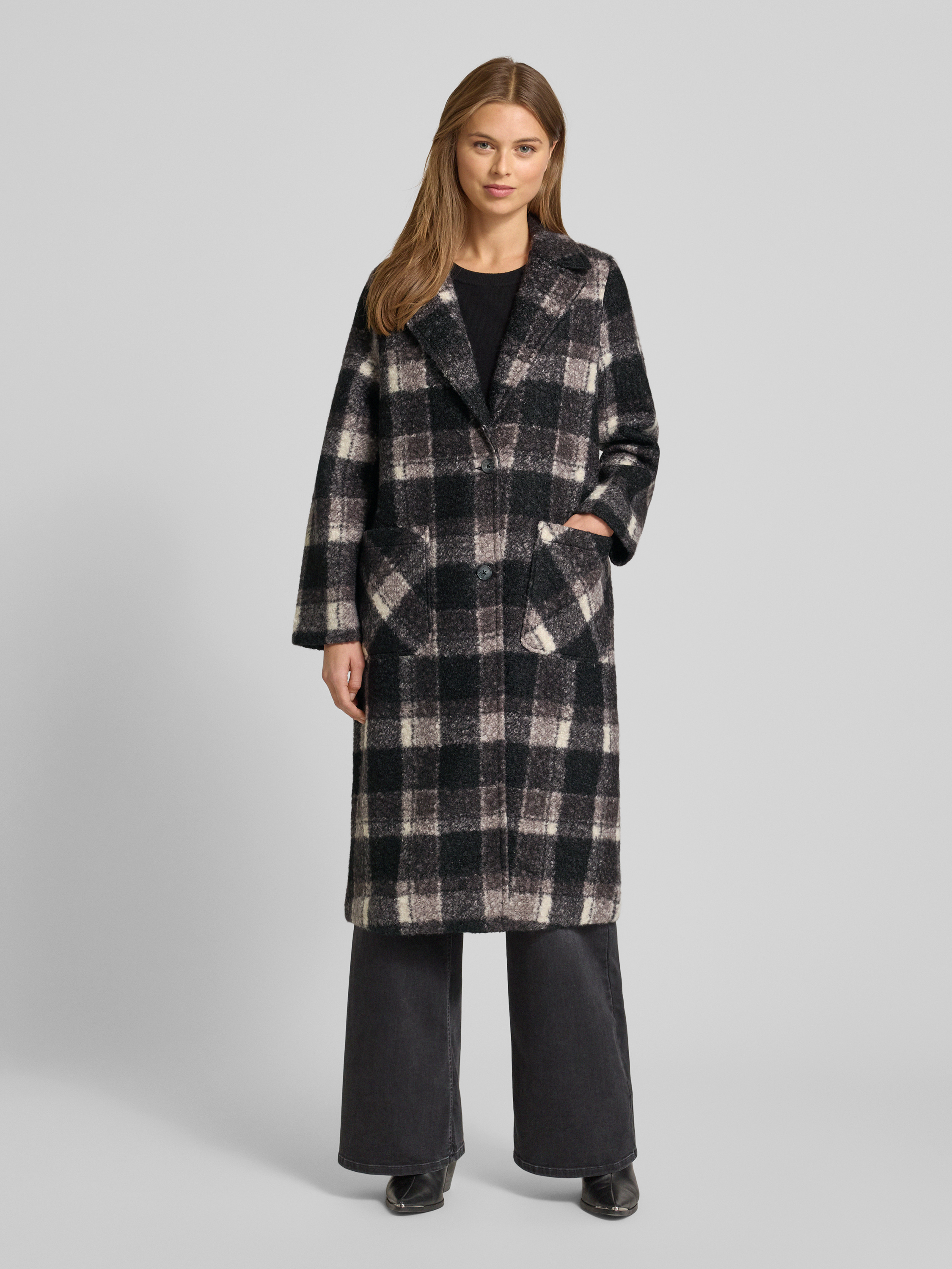 Milano Italy Teddy-Mantel mit Reverskragen und aufgesetzten Taschen ...