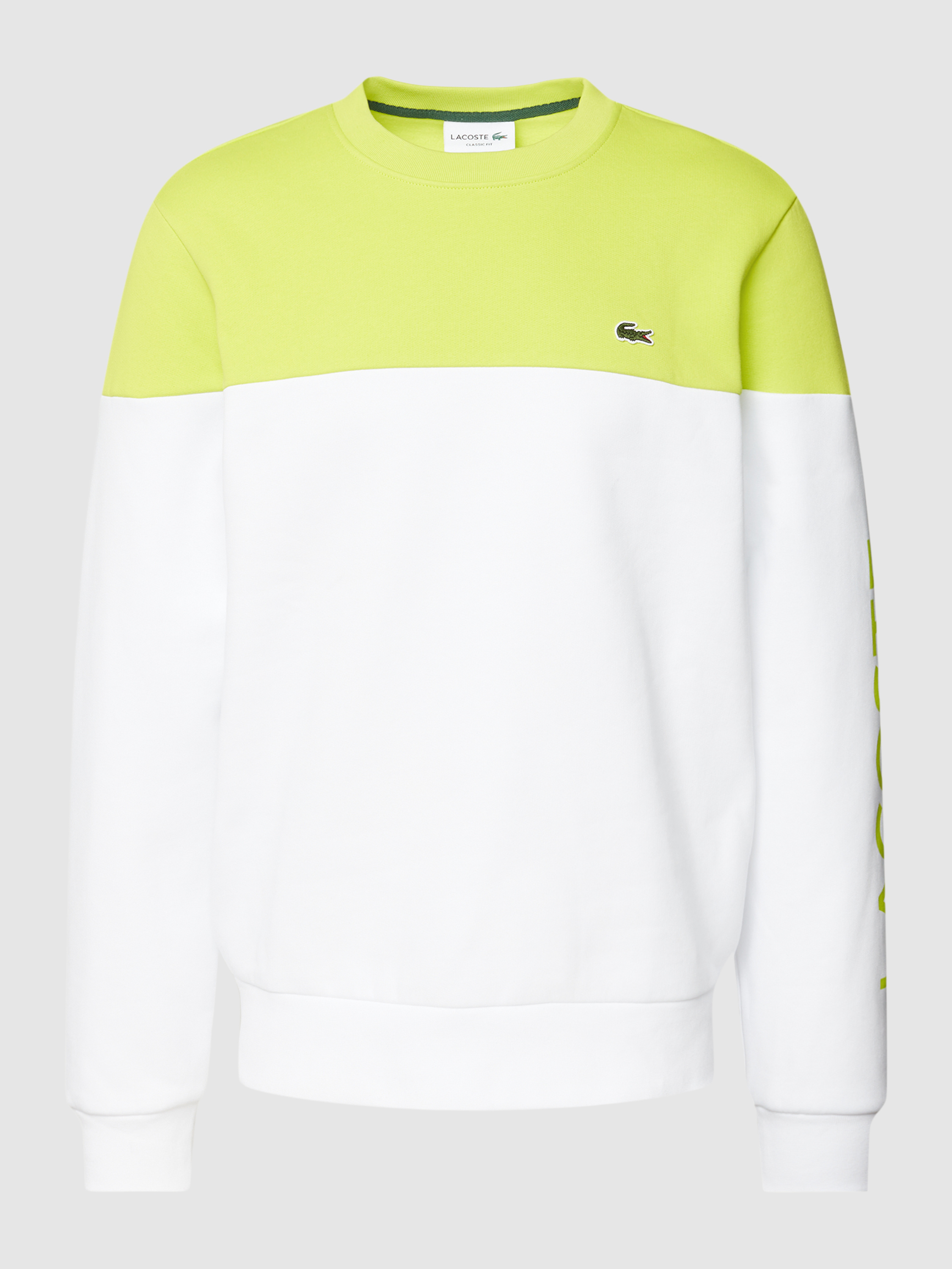 Lacoste Sweatshirt mit Label-Print Modell 'COLOUR BLOCK CREW' (gelb ...