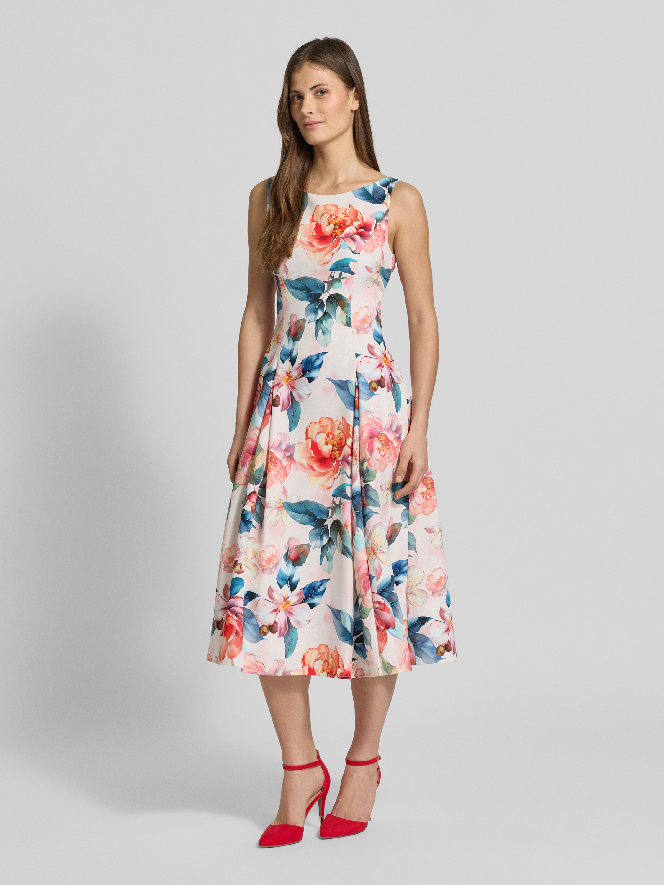 Vera Mont Cocktailkleid im Allover-Look mit gelegten Falten (orange ...