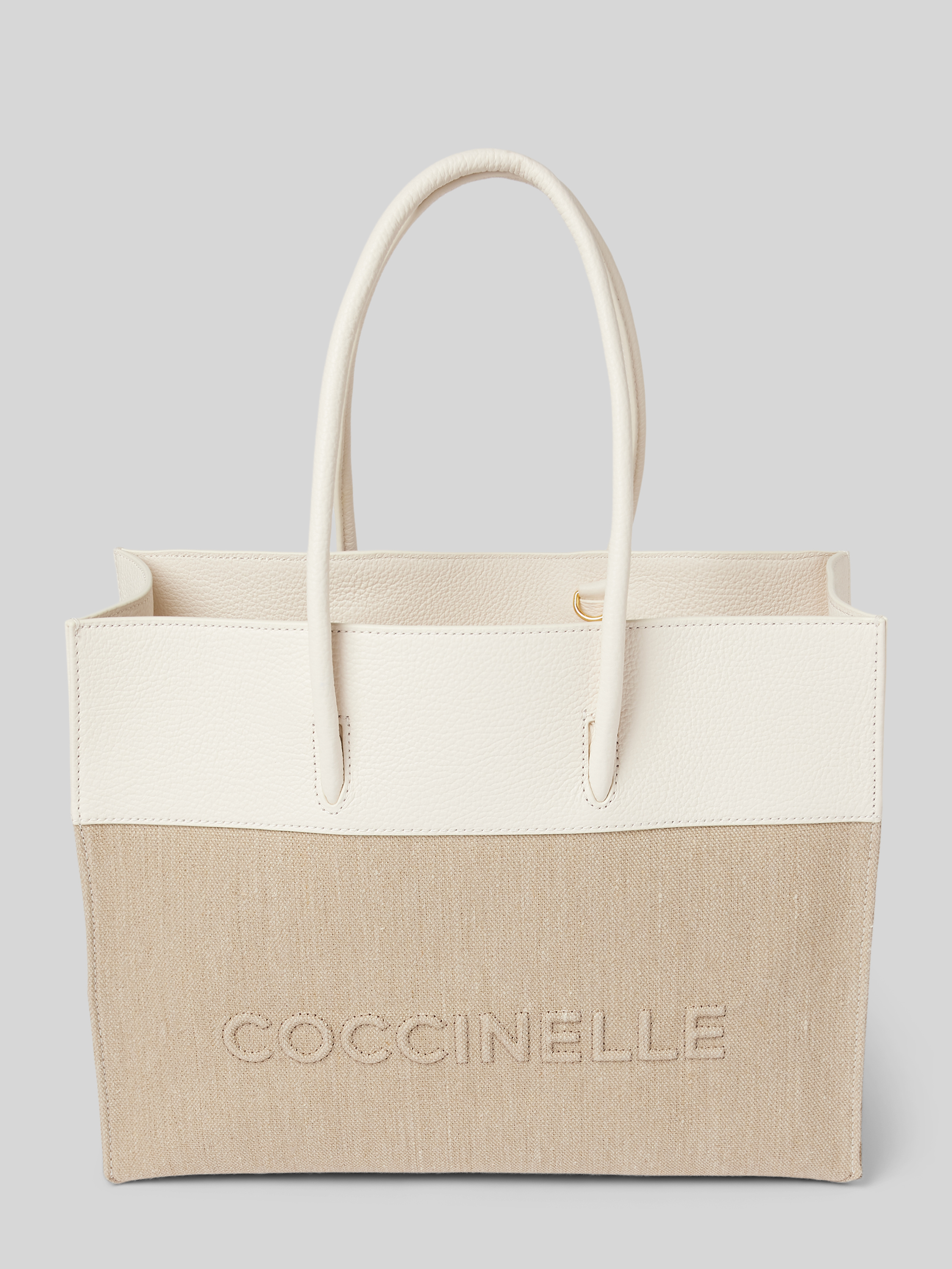 Coccinelle Shopper met labelstitching, model 'MYRTHA' in wit online ...