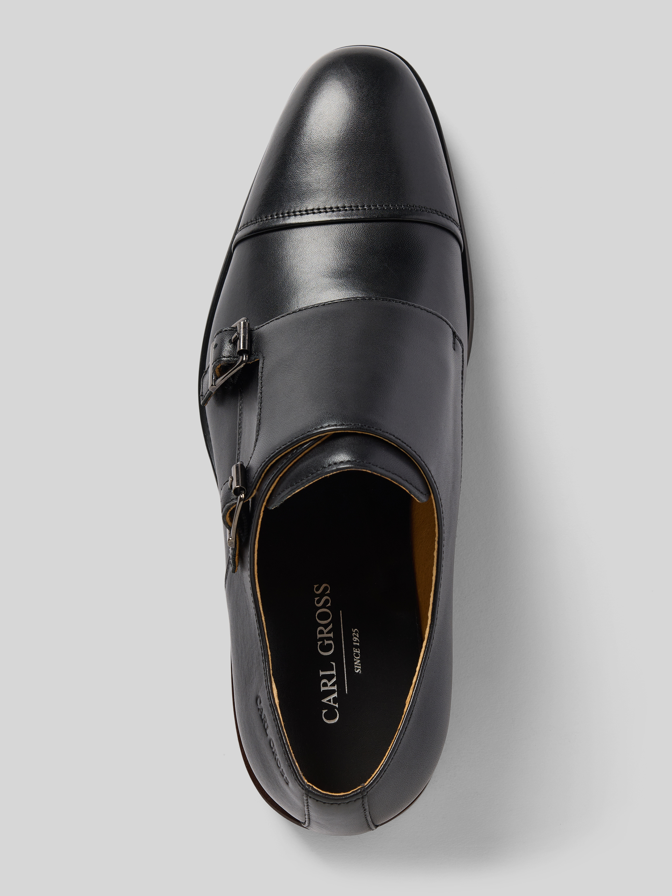 Carl Gross Schoenen van echt leer met reliëflogo model 'Ulli' in zwart ...