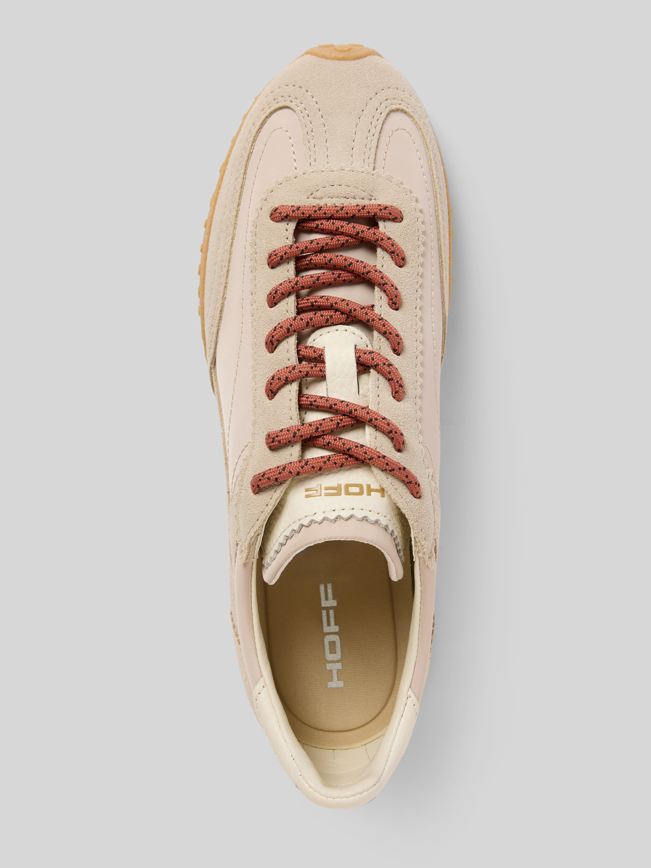 HOFF Sneakers van leermix met logodetail, model 'Bridge' in beige ...