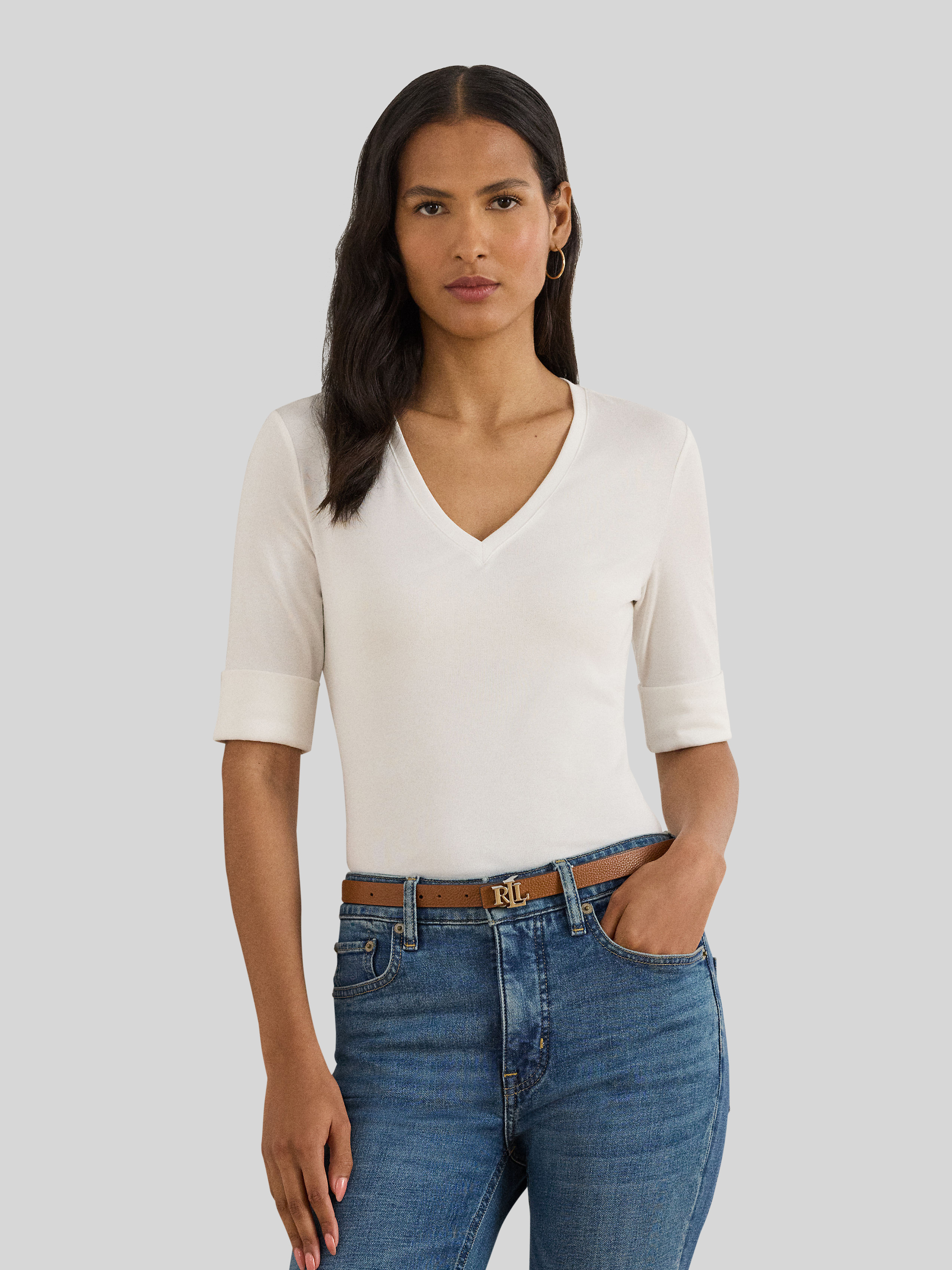 Lauren Ralph Lauren Slim Fit T-Shirt aus Baumwoll-Mix Modell 'JUDY ...