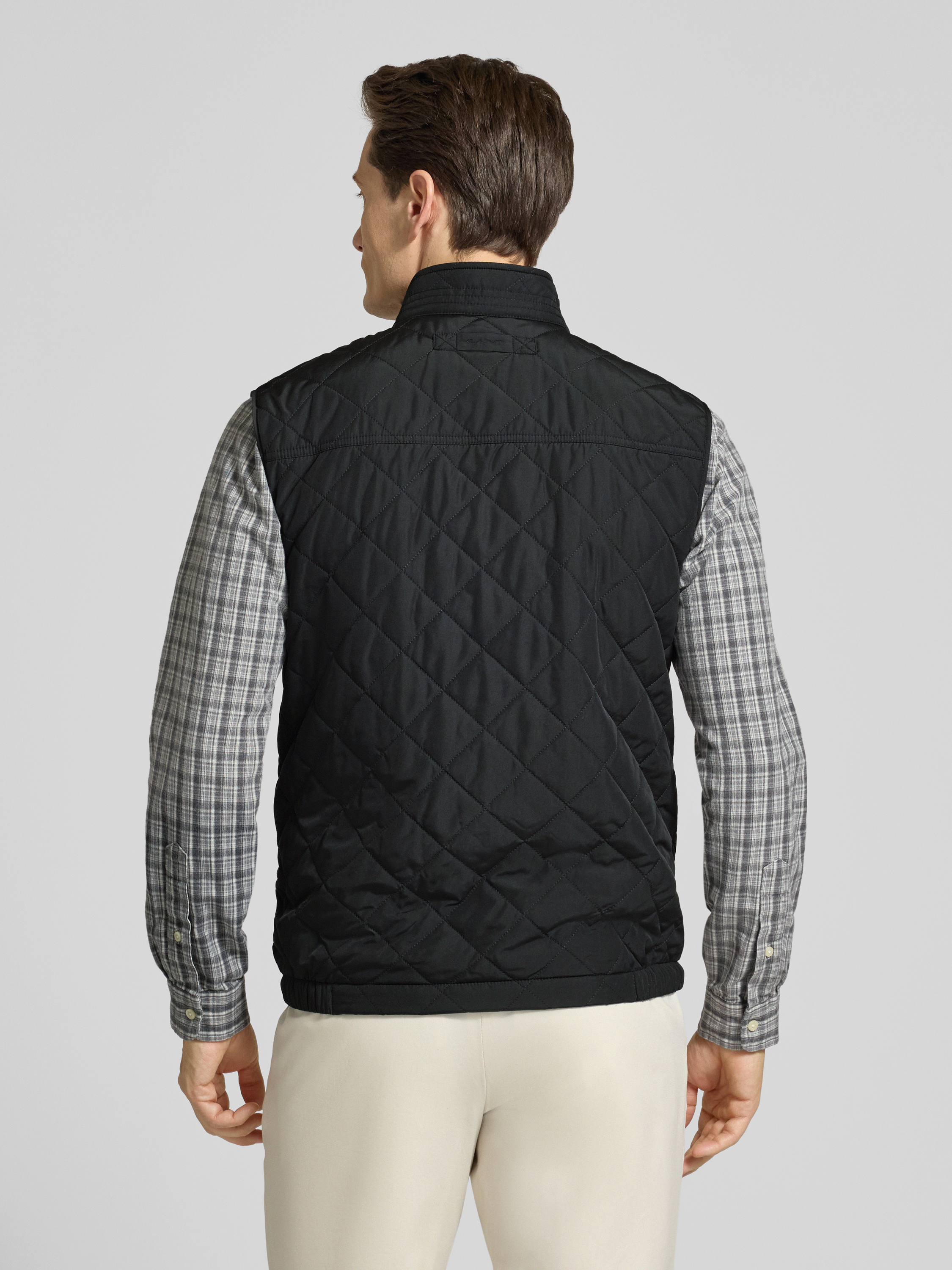 Gant Regular fit gilet met opstaande kraag in doorgestikte look in ...