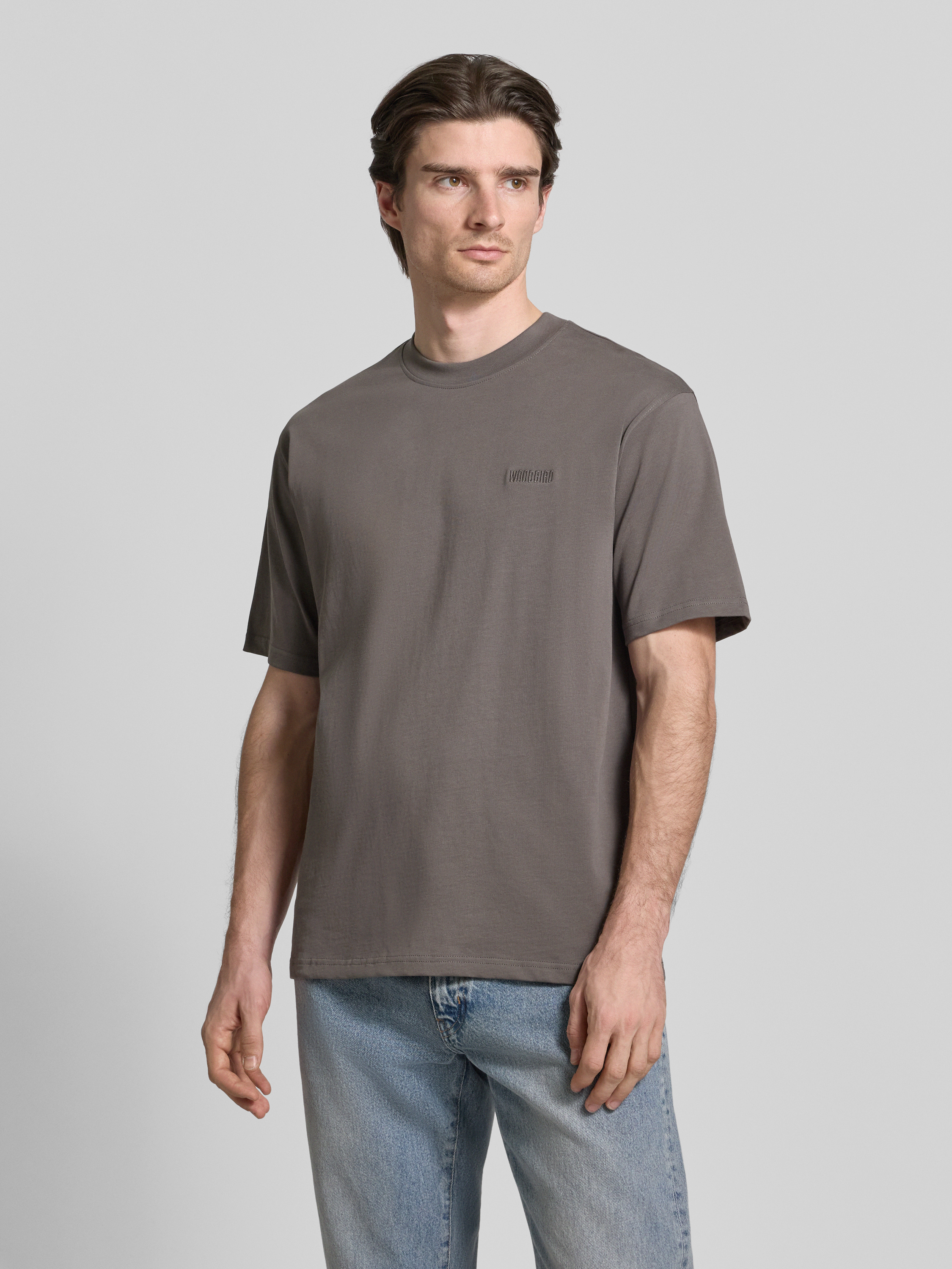 Kup online WOODBIRD T-shirt o kroju regular fit z czystej bawełny model ...